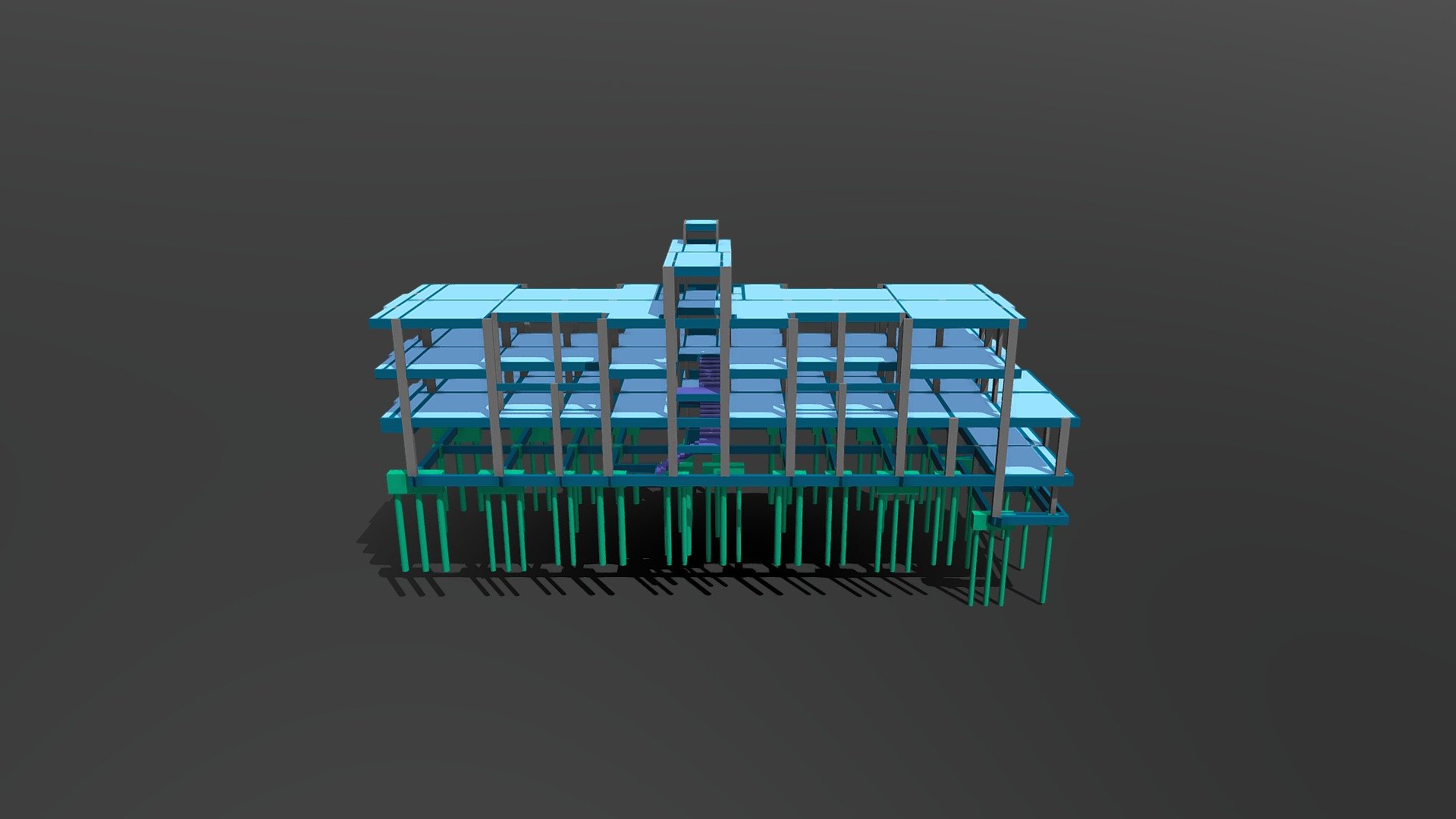 Av. Higienópolis - Pórtico Estrutural 3D - 3D model by Cruz Engenharia ...