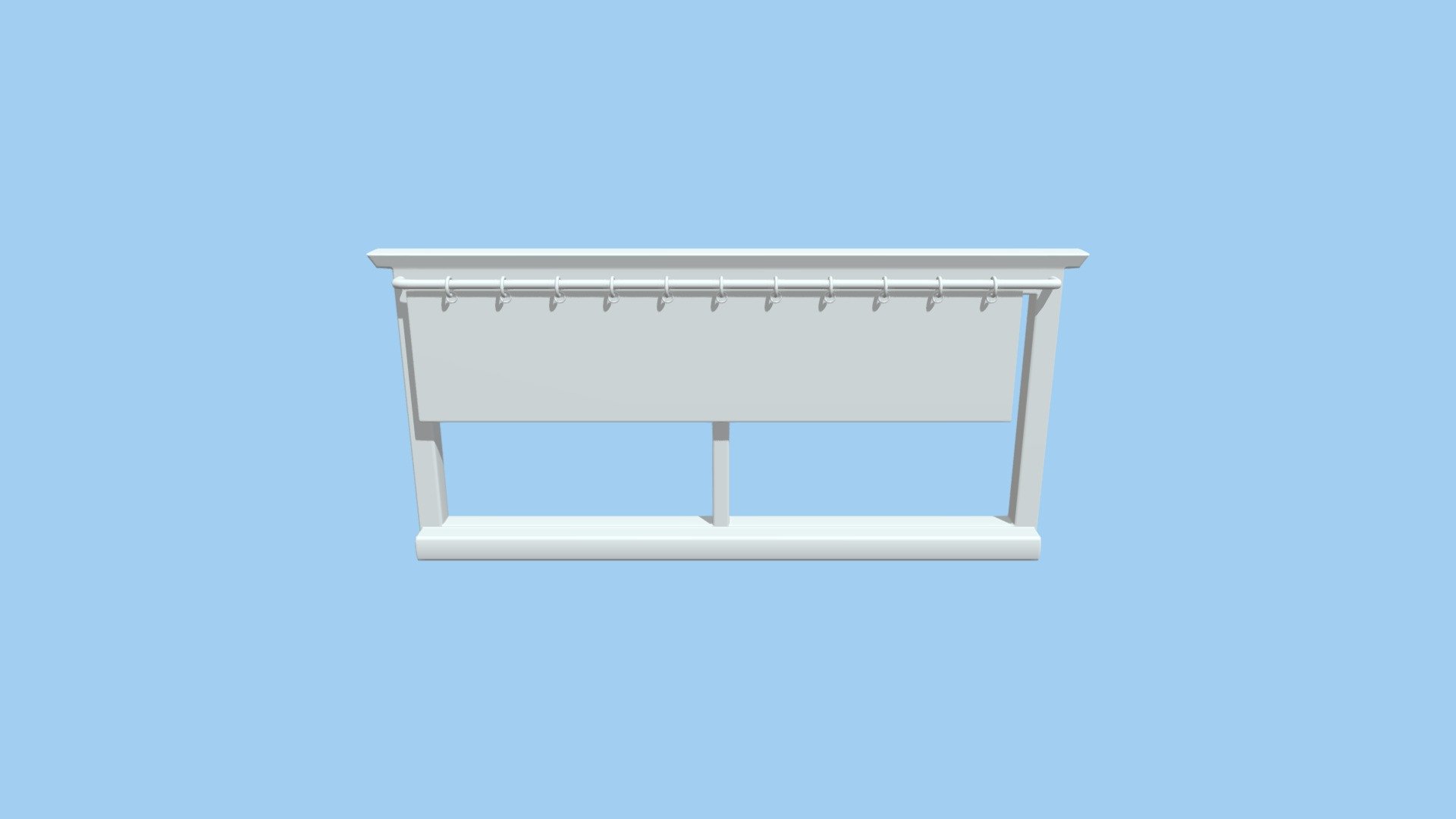 Kitchen Window with Half Curtain - Download Free 3D model by ...