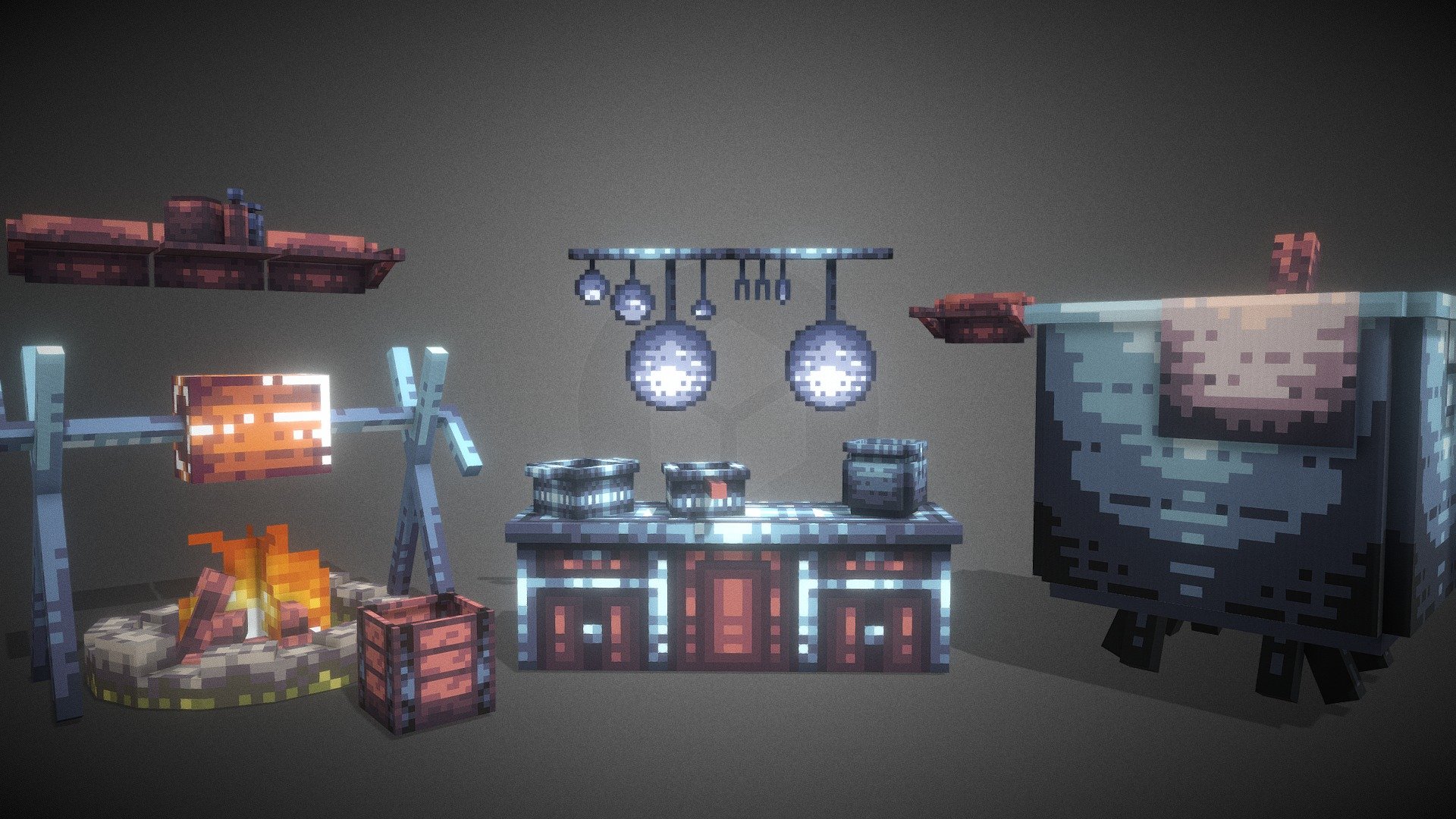 Medieval Kitchen furniture pack - 3 - 3D model by TiNYsx [26c47b6 ...