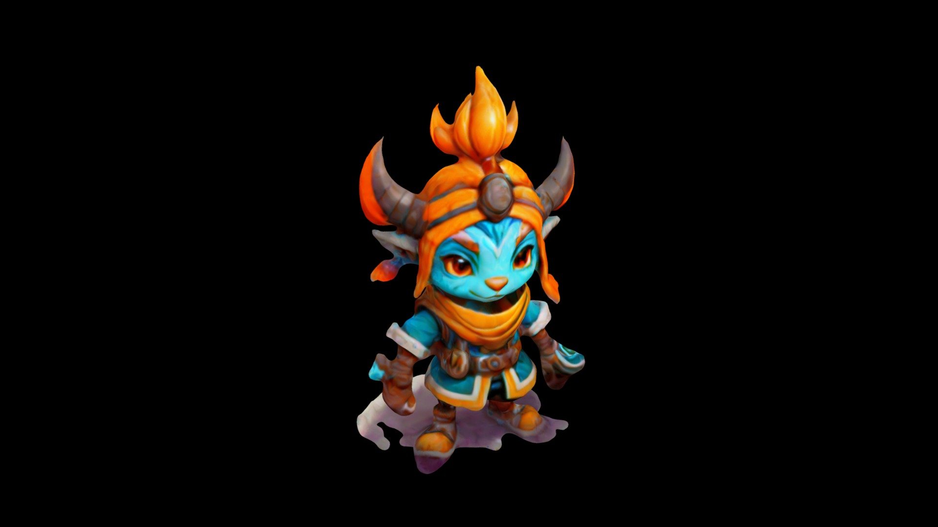 a blue character dressed in a costume inspired b - Download Free 3D ...