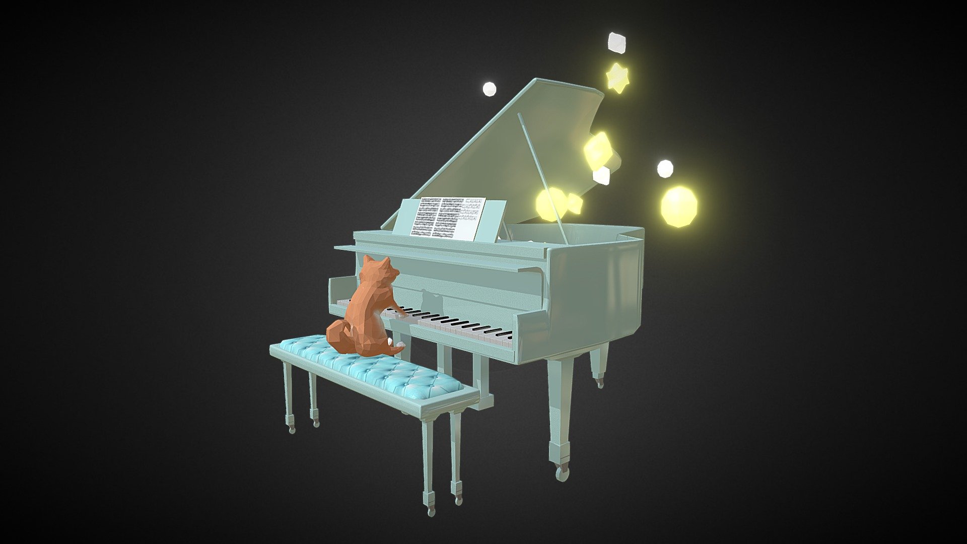 Piano Dog - 3D model by youmeowmeow [26c5be8] - Sketchfab