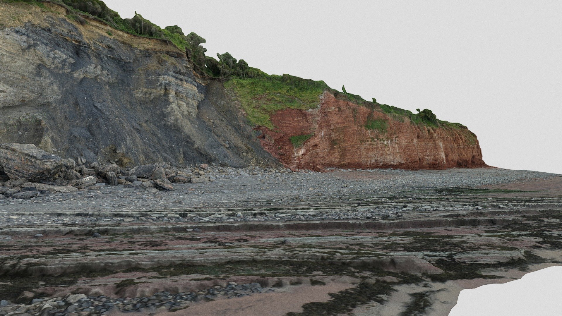 Blue Anchor Cliff Profile - Buy Royalty Free 3D model by South West ...