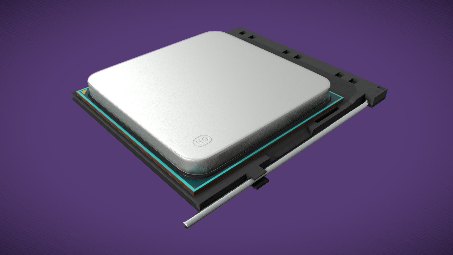 Unmarked processor (CPU) + Socket [HP LP ANIM] - Download Free 3D model ...