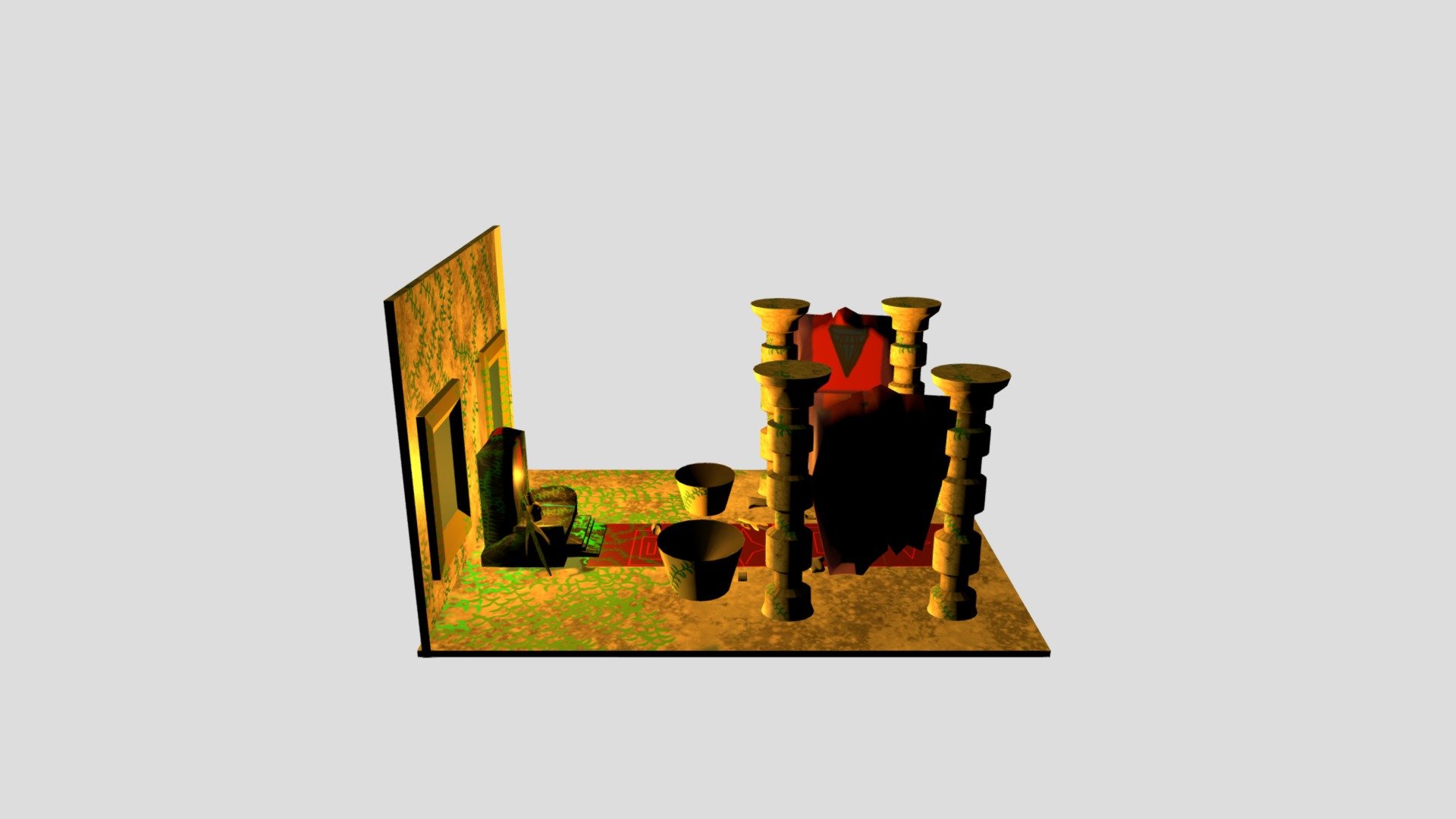 Aztec Throne Room studying 3D modelling - 3D model by Fergoliam ...