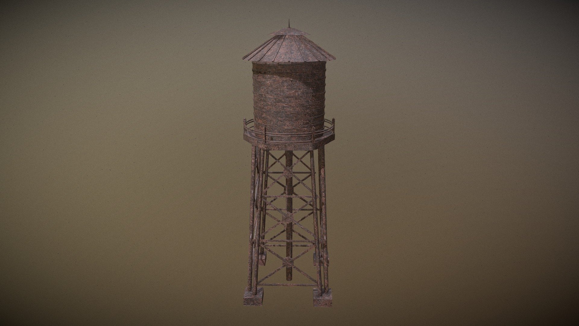 Low Poly Western Watertower - Download Free 3D model by Arnik ...