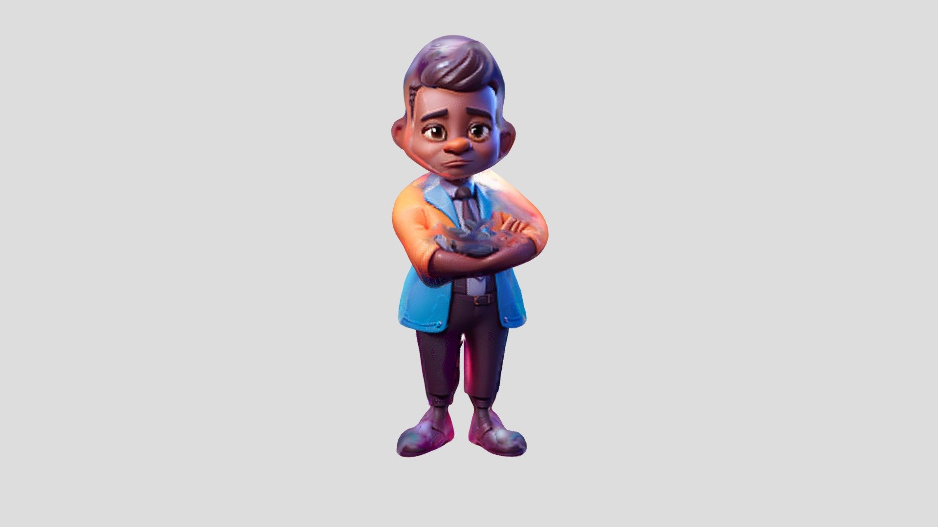 Cartoon Character with Arms Crossed A cartoon - Download Free 3D model ...