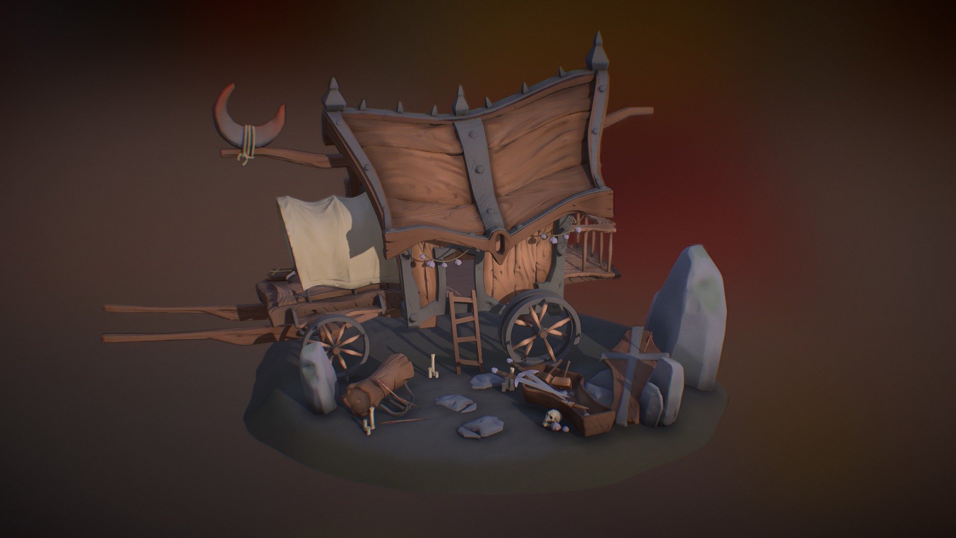 The Traveling Wagon - Vampire Hunter - Download Free 3D model by ...