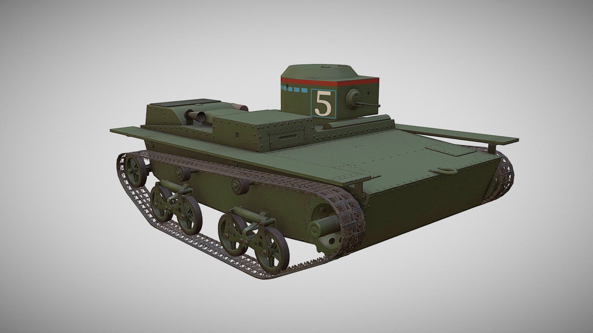 T-38 Soviet Amphibious Scout Tank - Download Free 3D model by Call_ada ...