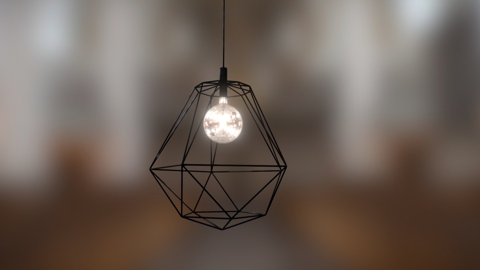 Polygonal lighting system with a bulb - Buy Royalty Free 3D model by ...
