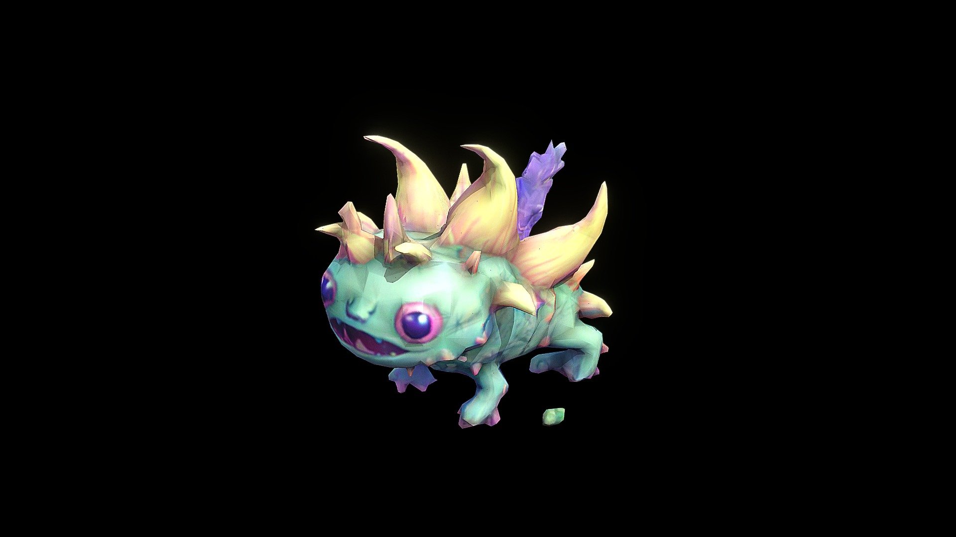 a cartoon drawing of a monster with spikes on - Download Free 3D model ...