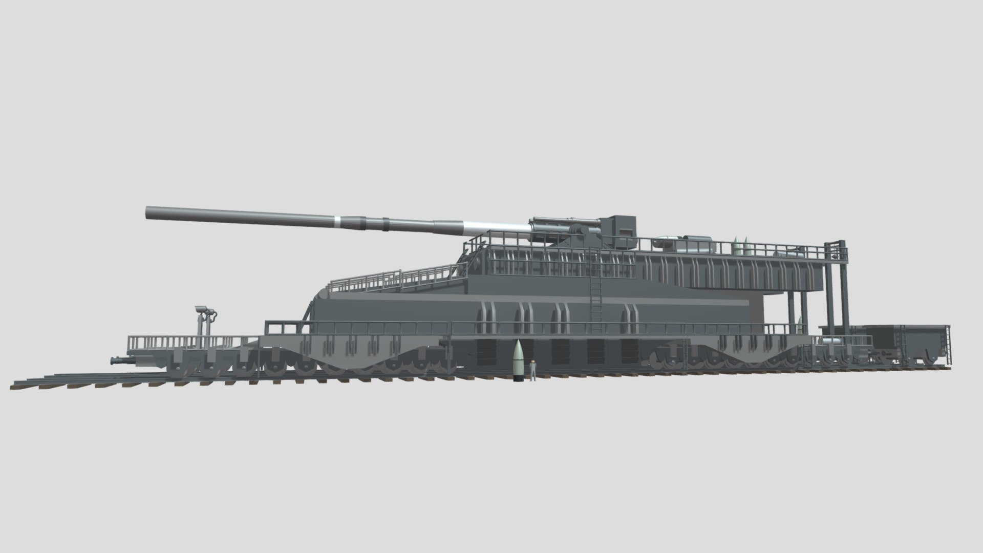 Schwerer Gustav Railway Gun - Download Free 3D model by Milo Schnack ...