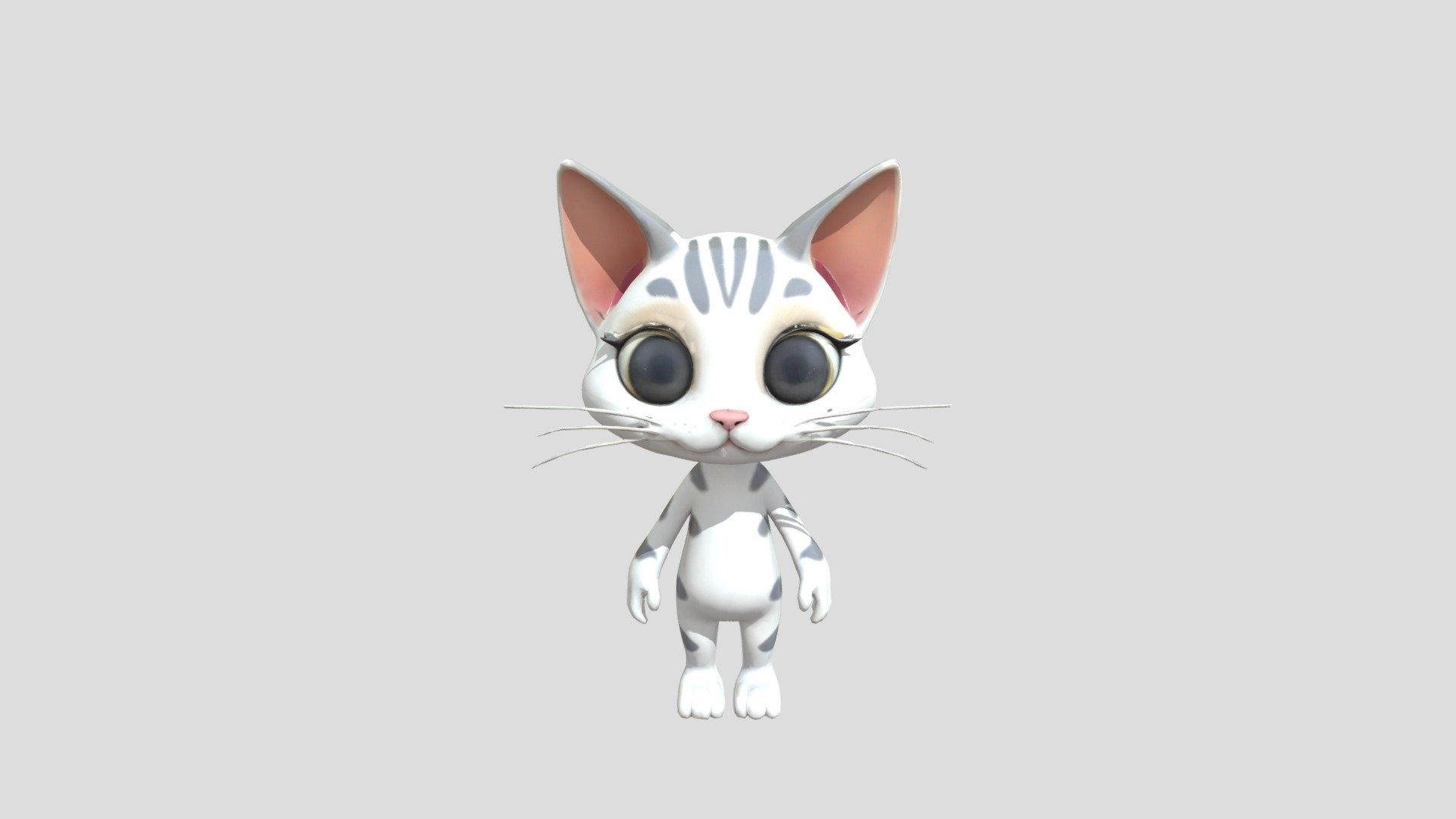Stylized Cartoon Cat Character – Cute 3D Model - Download Free 3D model ...