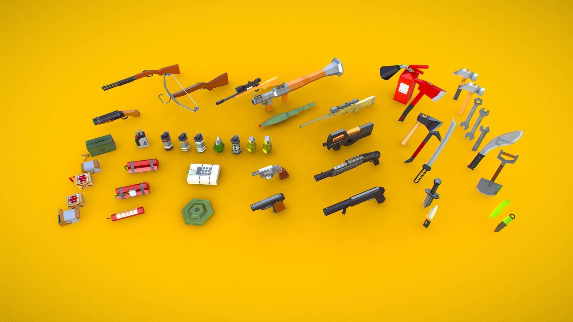 WEAPONS TOONS Low Poly - 3D model by IDALGAME [27078a0] - Sketchfab