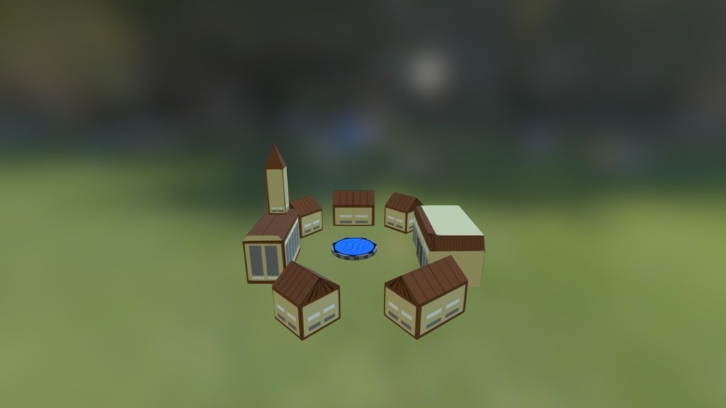 Small fast Low Poly Village with Church - Download Free 3D model by ...