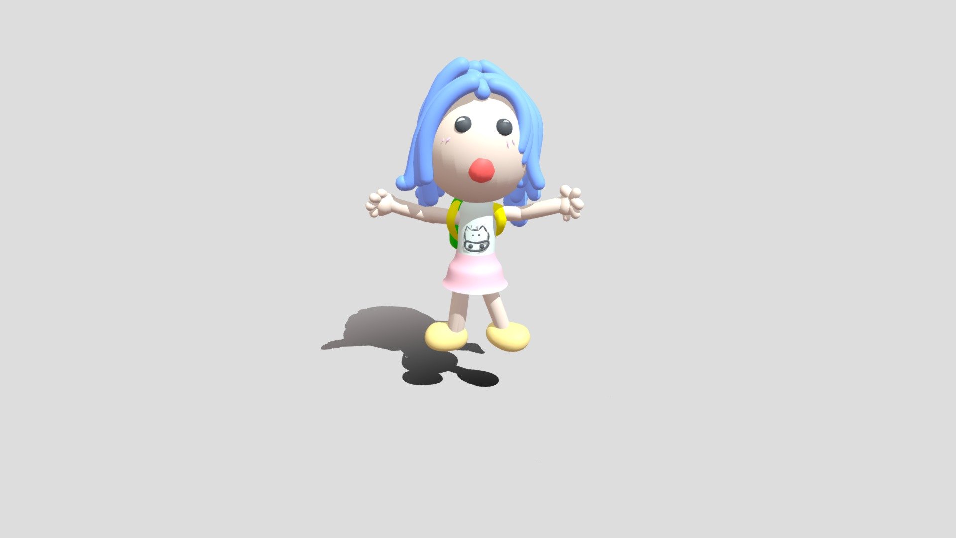 backpack girl treadmill running_blender GLB - Download Free 3D model by ...