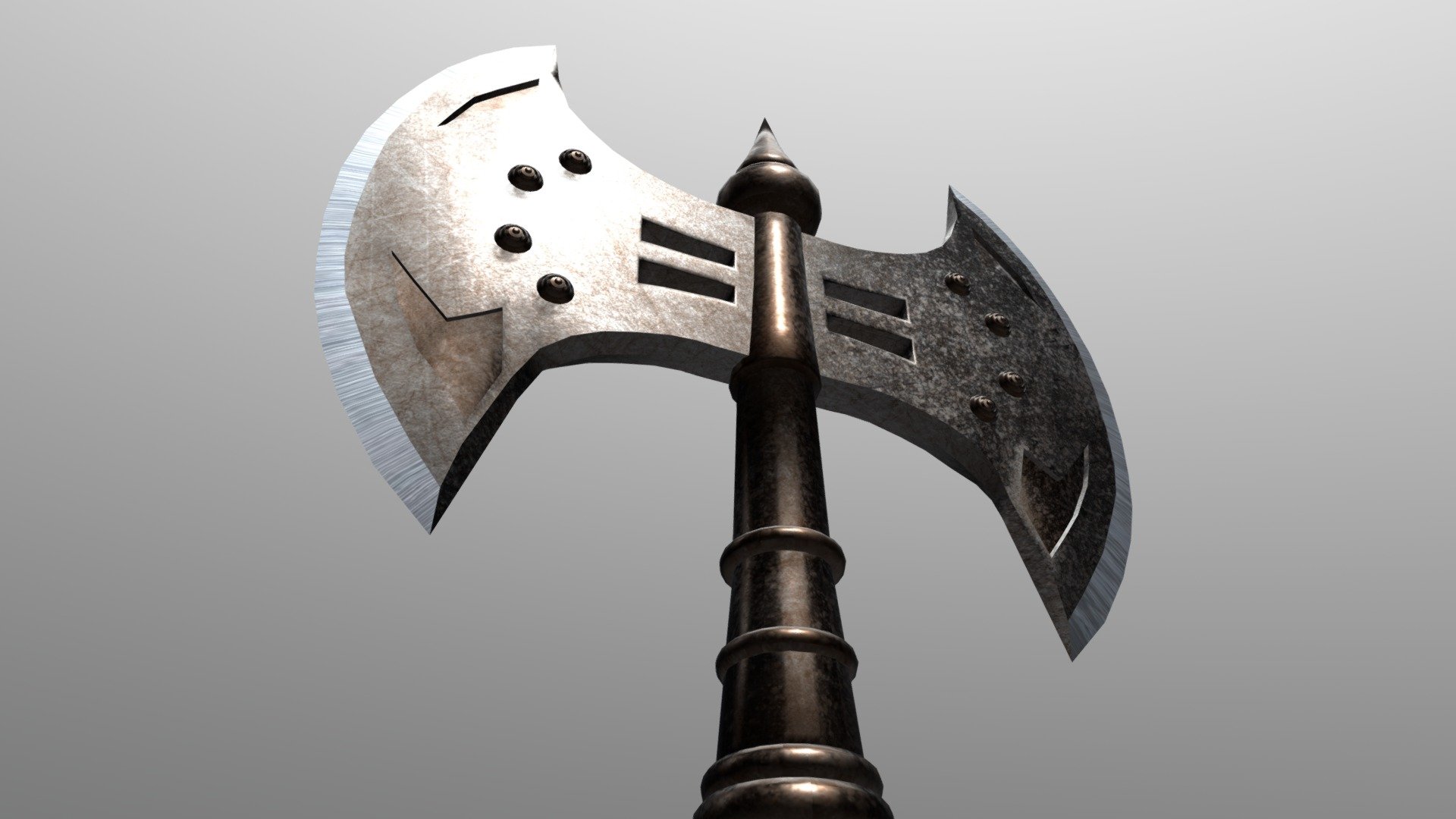 Medieval Dual Axe Made of Brown Steel - Buy Royalty Free 3D model by ...