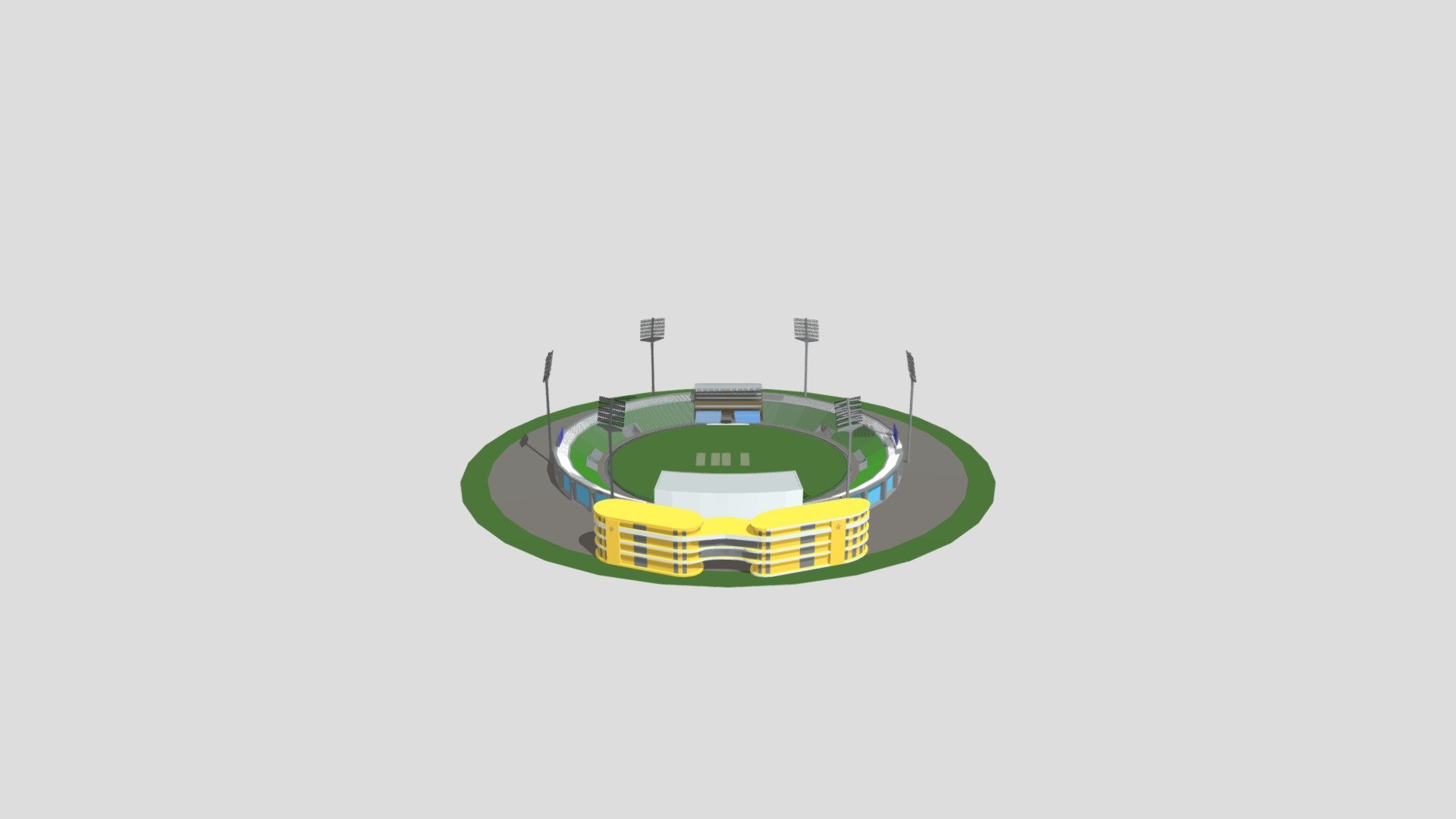 New Qaddafi Cricket Stadium, Lahore - Low poly - Download Free 3D model ...