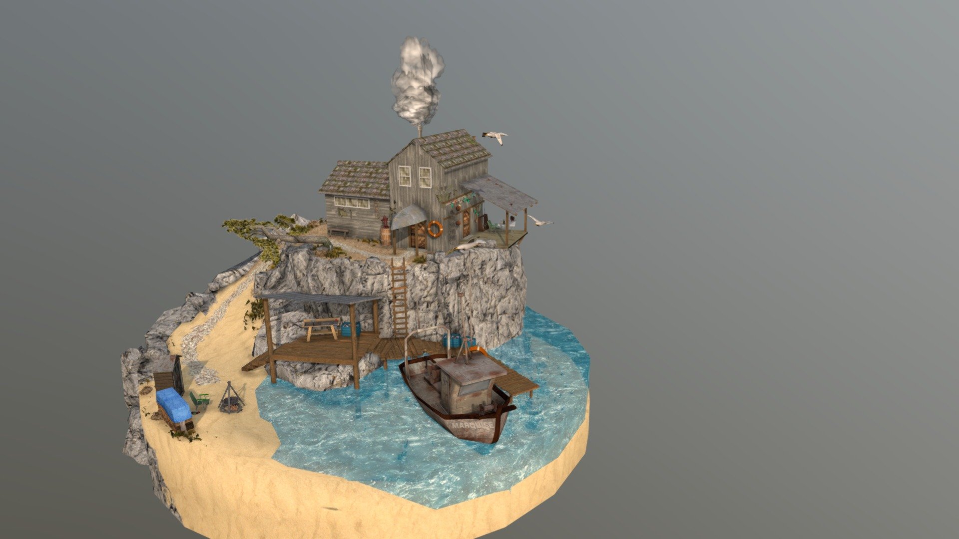 DAE Diorama - By The Ocean - 3D model by Bas_Vervoort [271d3ae] - Sketchfab