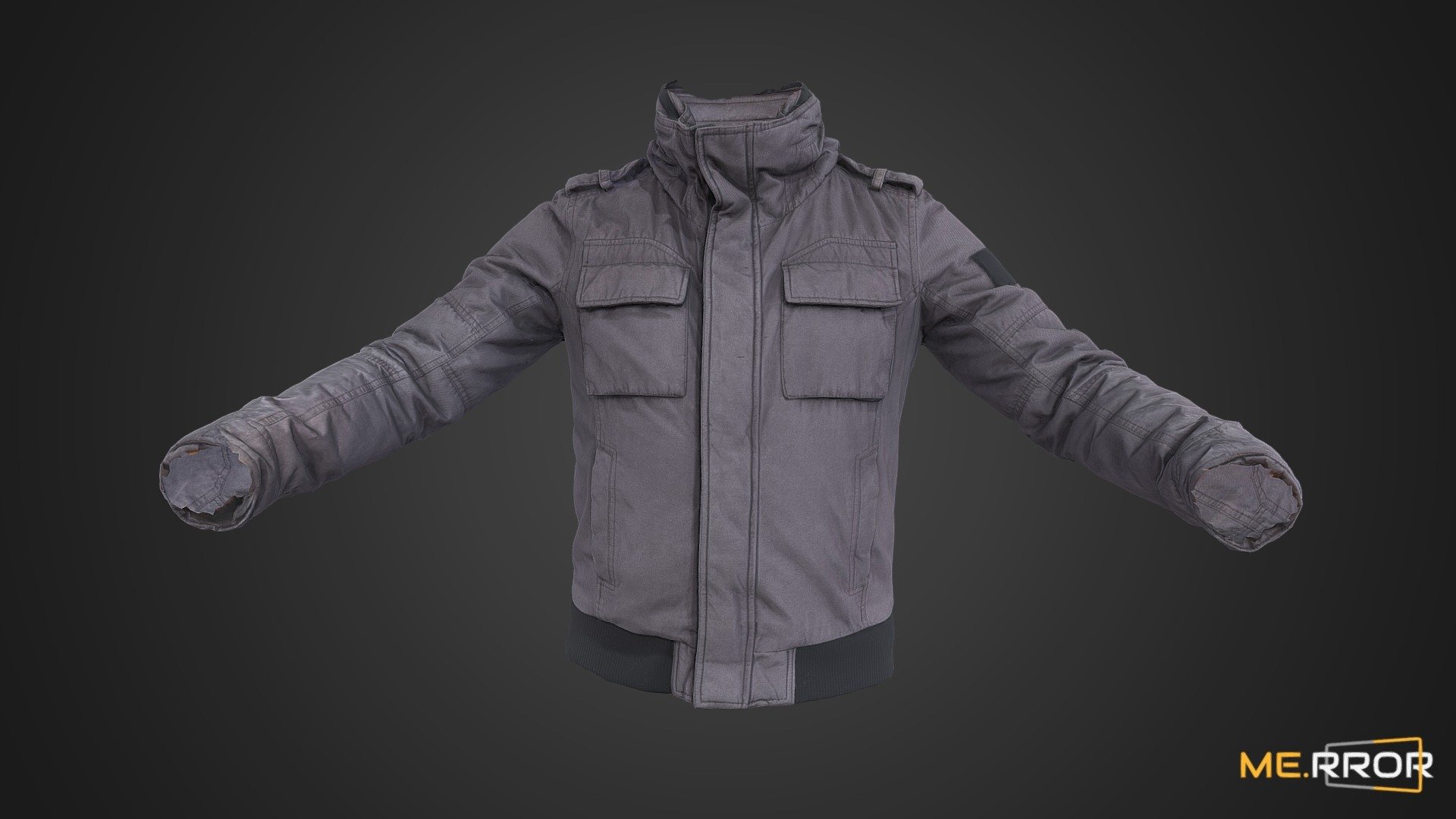 Gray Padded Field Jacket - Buy Royalty Free 3D model by ME.RROR Studio ...