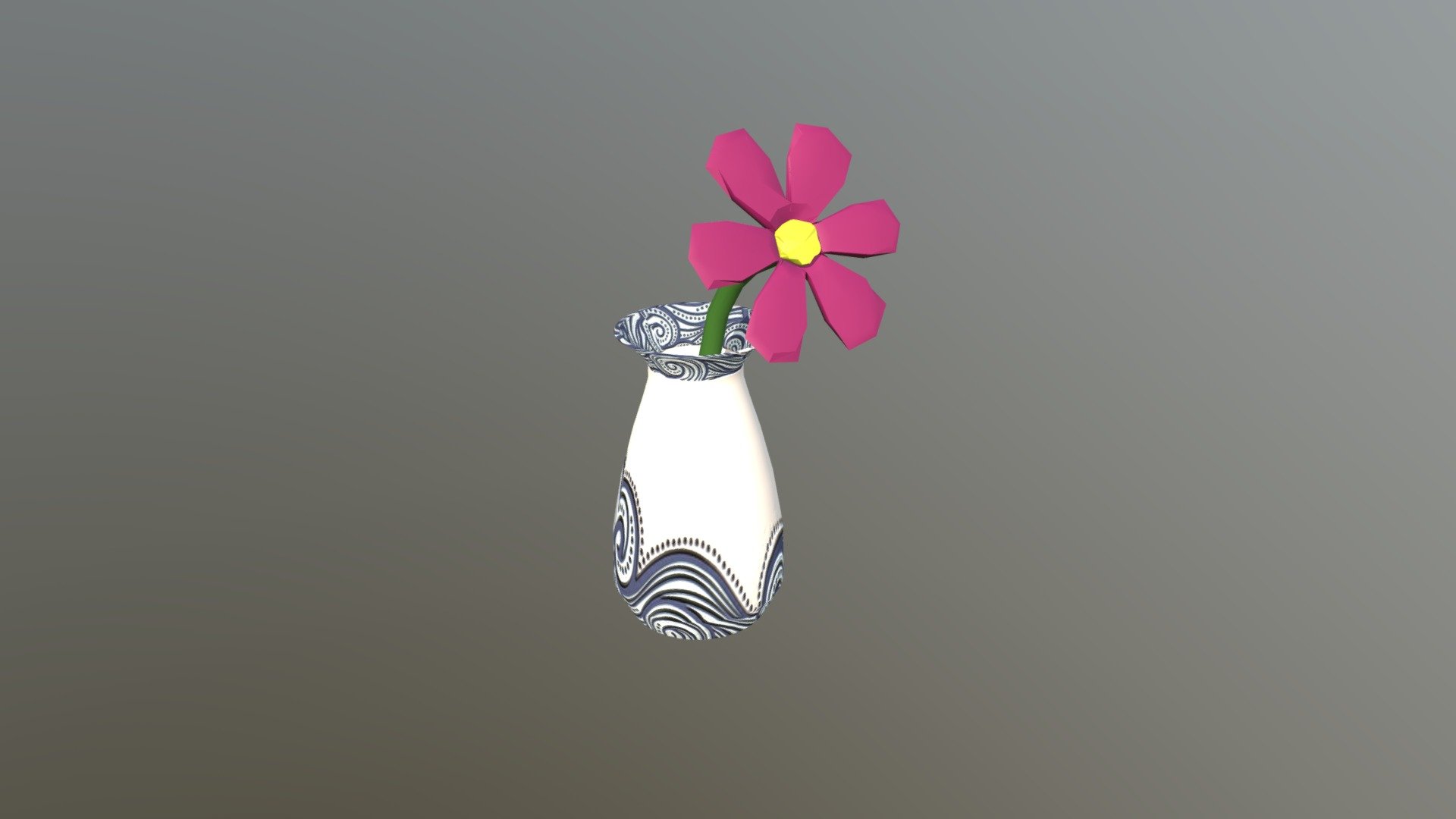 Flower And Vase - 3D model by Sarah.Teng [272f0d3] - Sketchfab