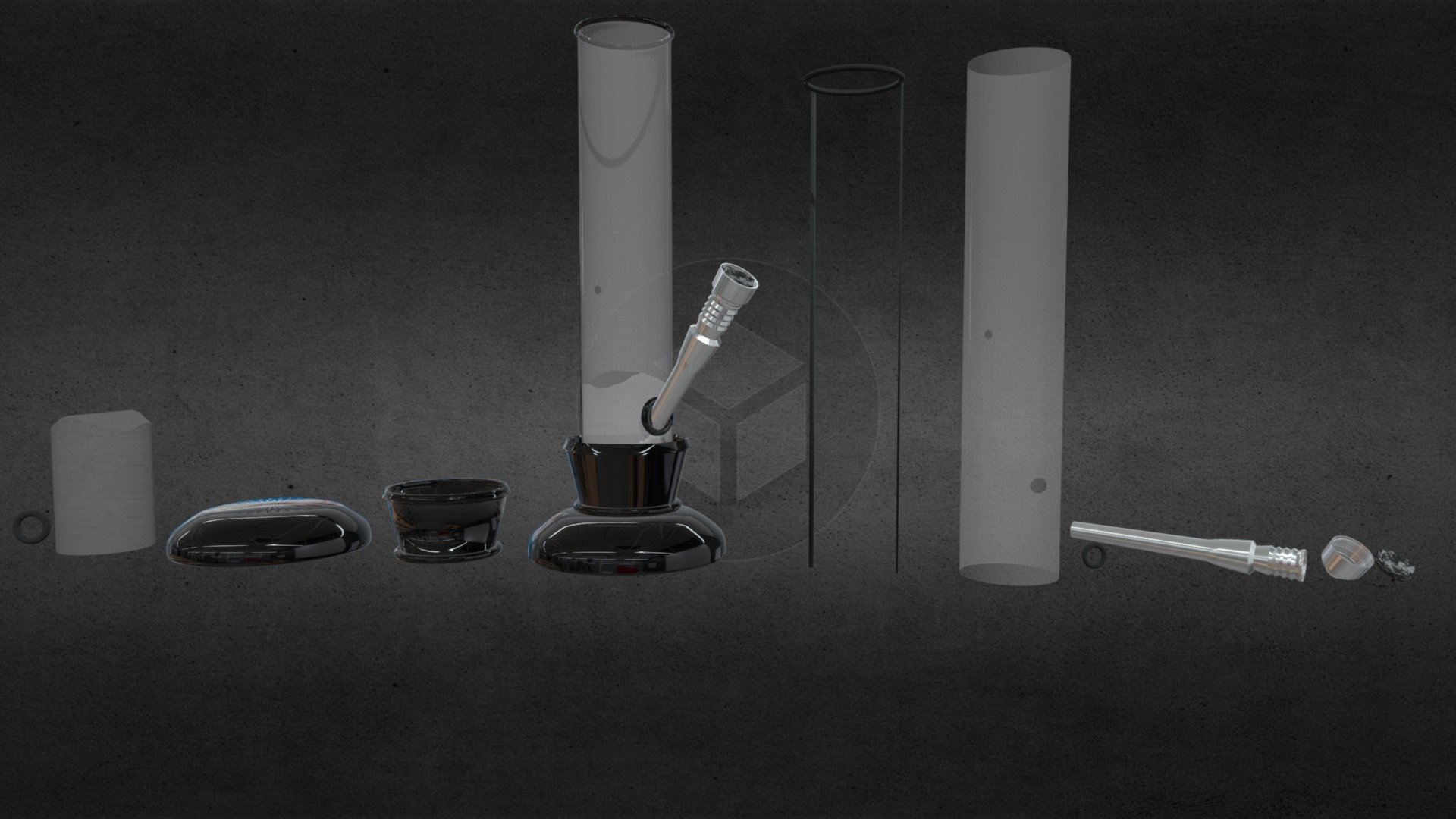 Bong and detached pieces - 3D model by Pulsion_one [2731b56] - Sketchfab