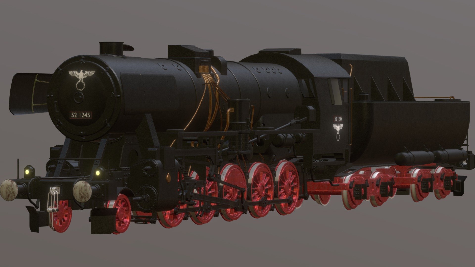 BR 52 - 1245 ww2 steam locomotive - Buy Royalty Free 3D model by Thomas ...