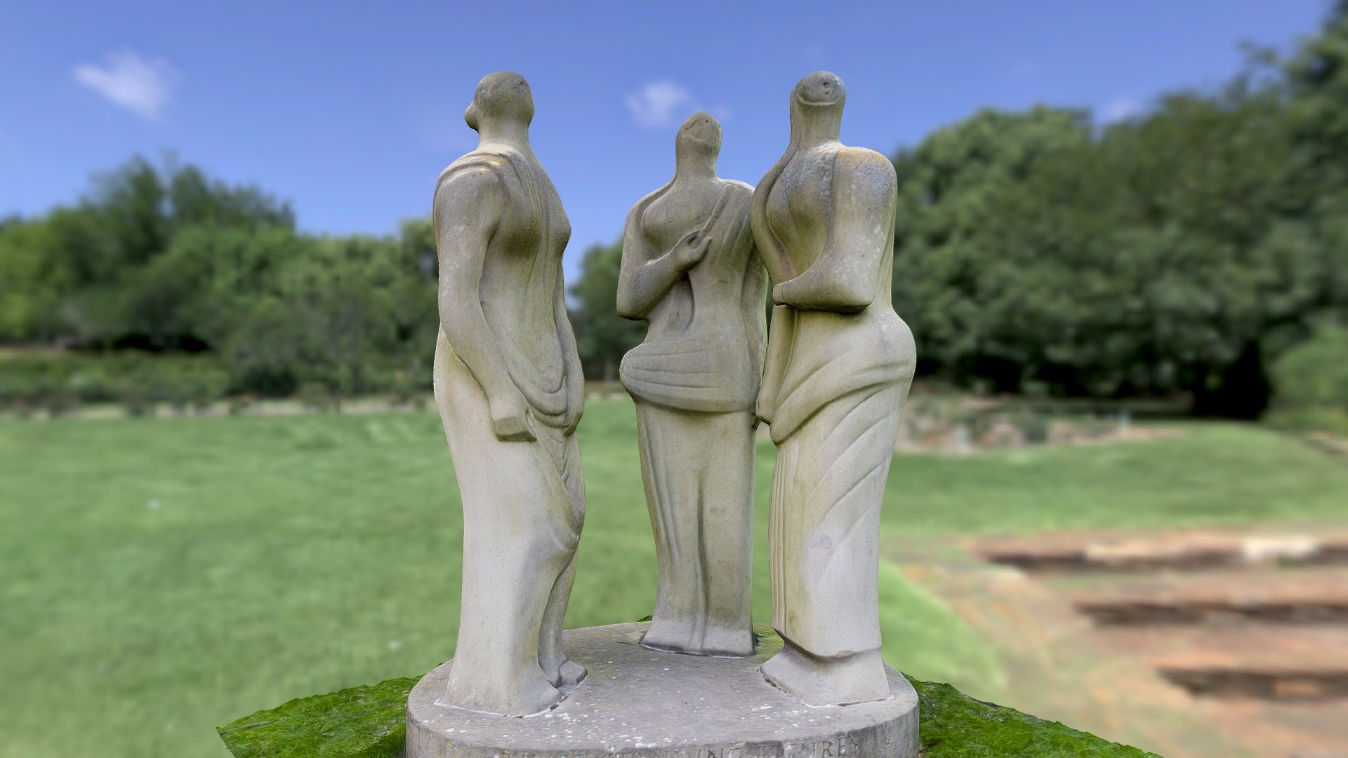 Three standing figures - 3D model by public-art.uk [2731f42] - Sketchfab