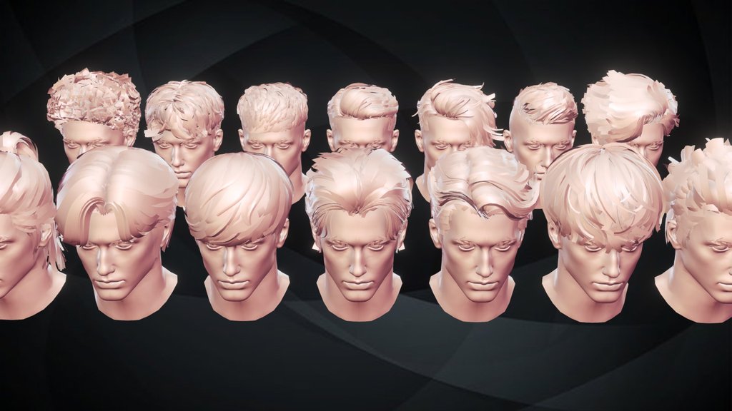Hair style - A 3D model collection by Hiro.Lun - Sketchfab