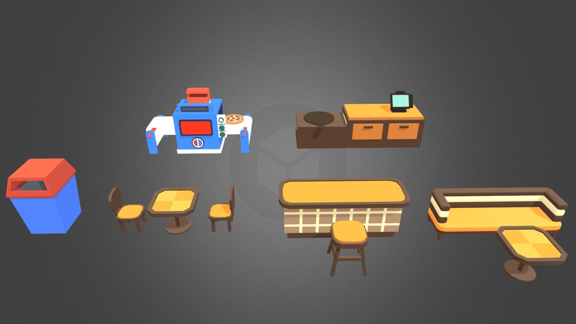 Restaurant Game Assets - Buy Royalty Free 3D model by NextLevelModels ...