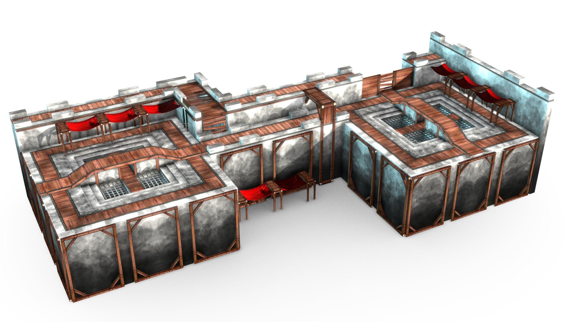 Side Scroller Modular Platform Level - Download Free 3D model by ...
