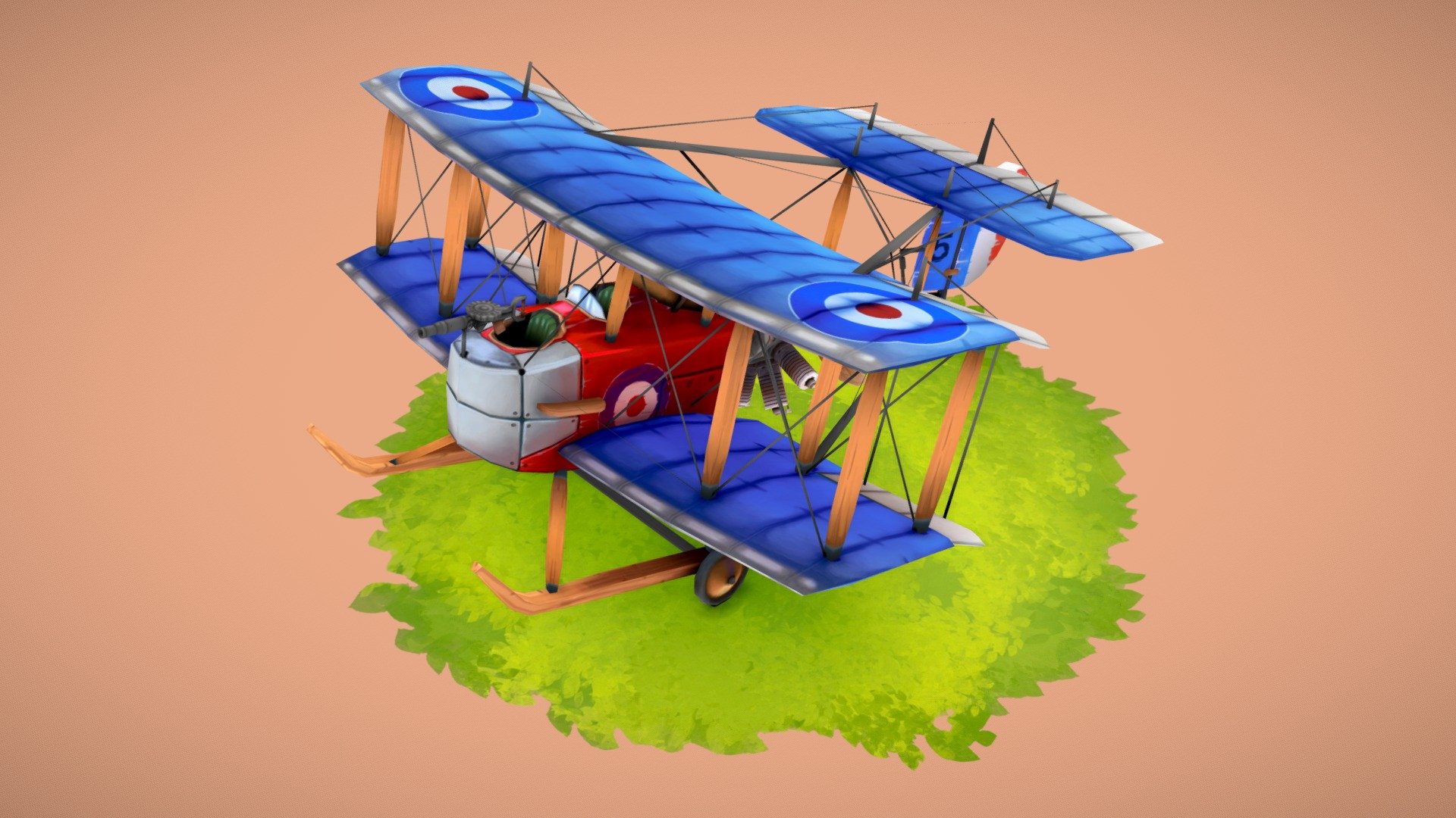 F.B.5 Vickers Gunbus Stylized Airplane - 3D model by Joshua P ...