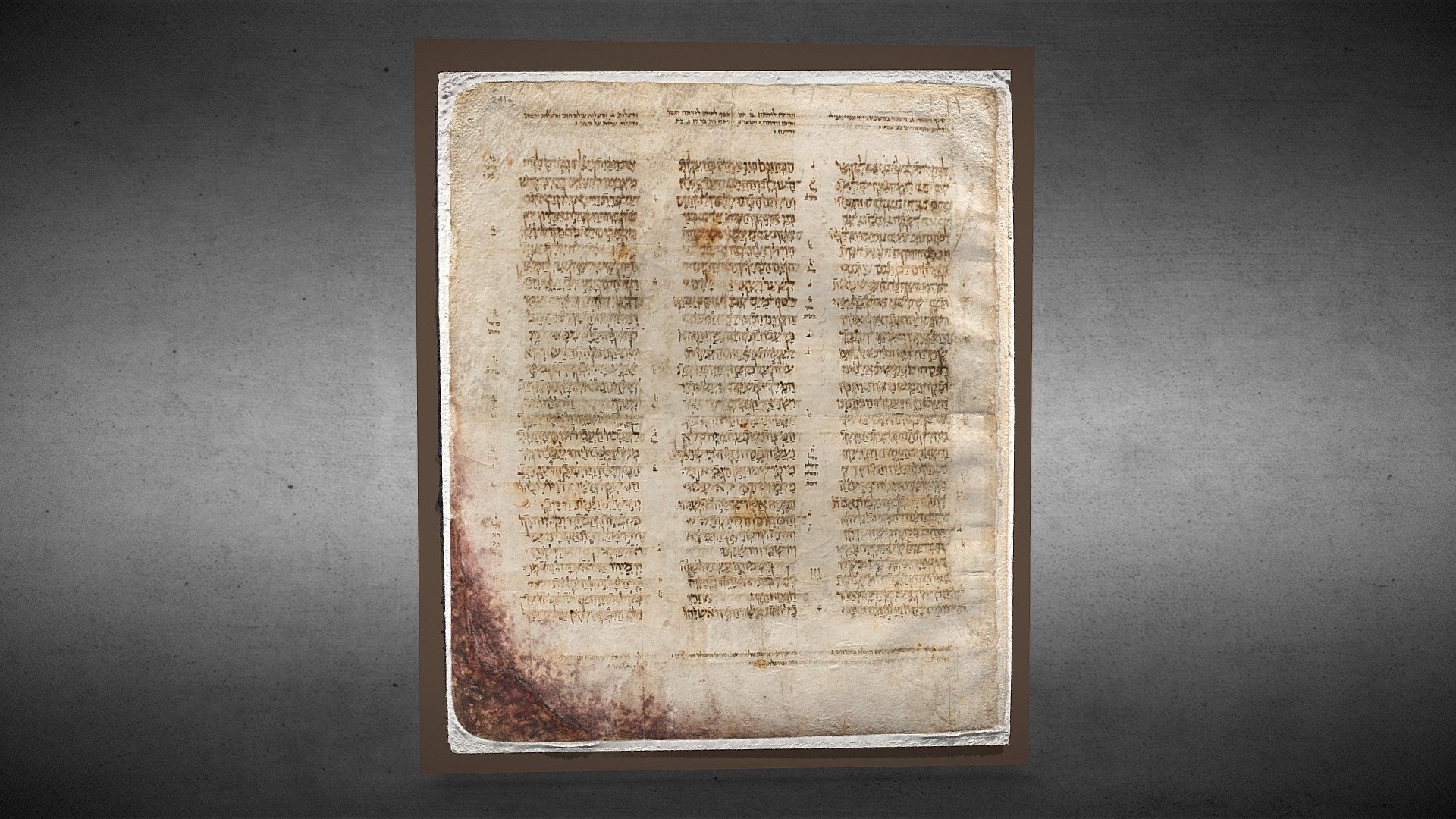 Aleppo Codex - page Verso - 3D model by Moshe Caine (@moshecaine ...