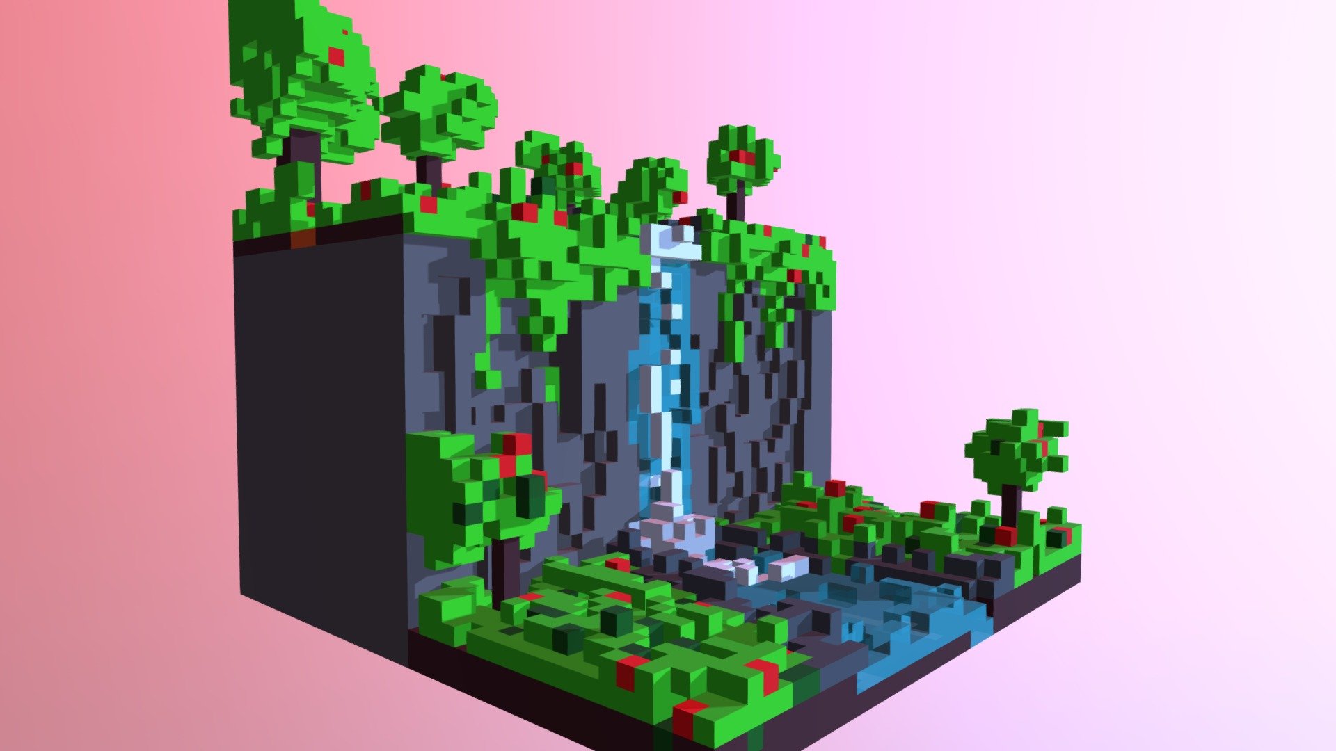 Water Fall - 3D model by Bri (@DonutsAreCoolakaBri) [2761559] - Sketchfab
