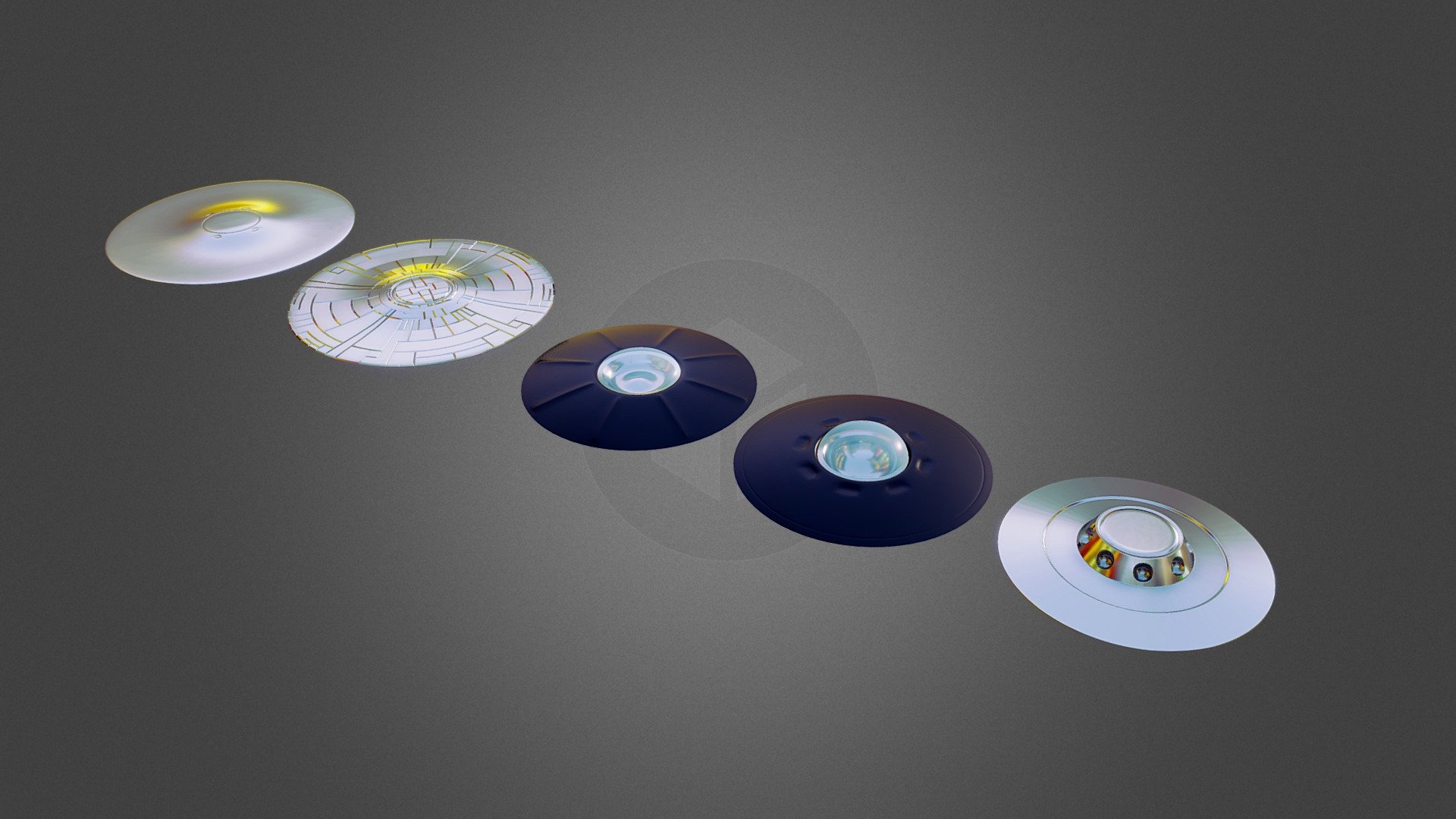 Shiny Spaceship UFOS - Buy Royalty Free 3D model by 3D Chop Art ...