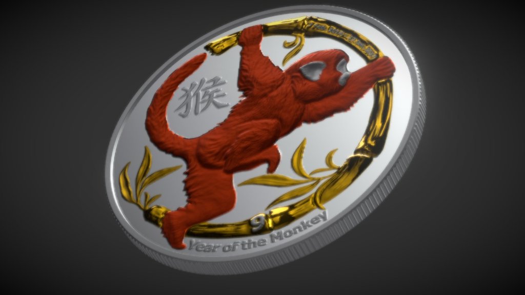 coin monkey 5 - 3D model by podr108 [276eaf4] - Sketchfab