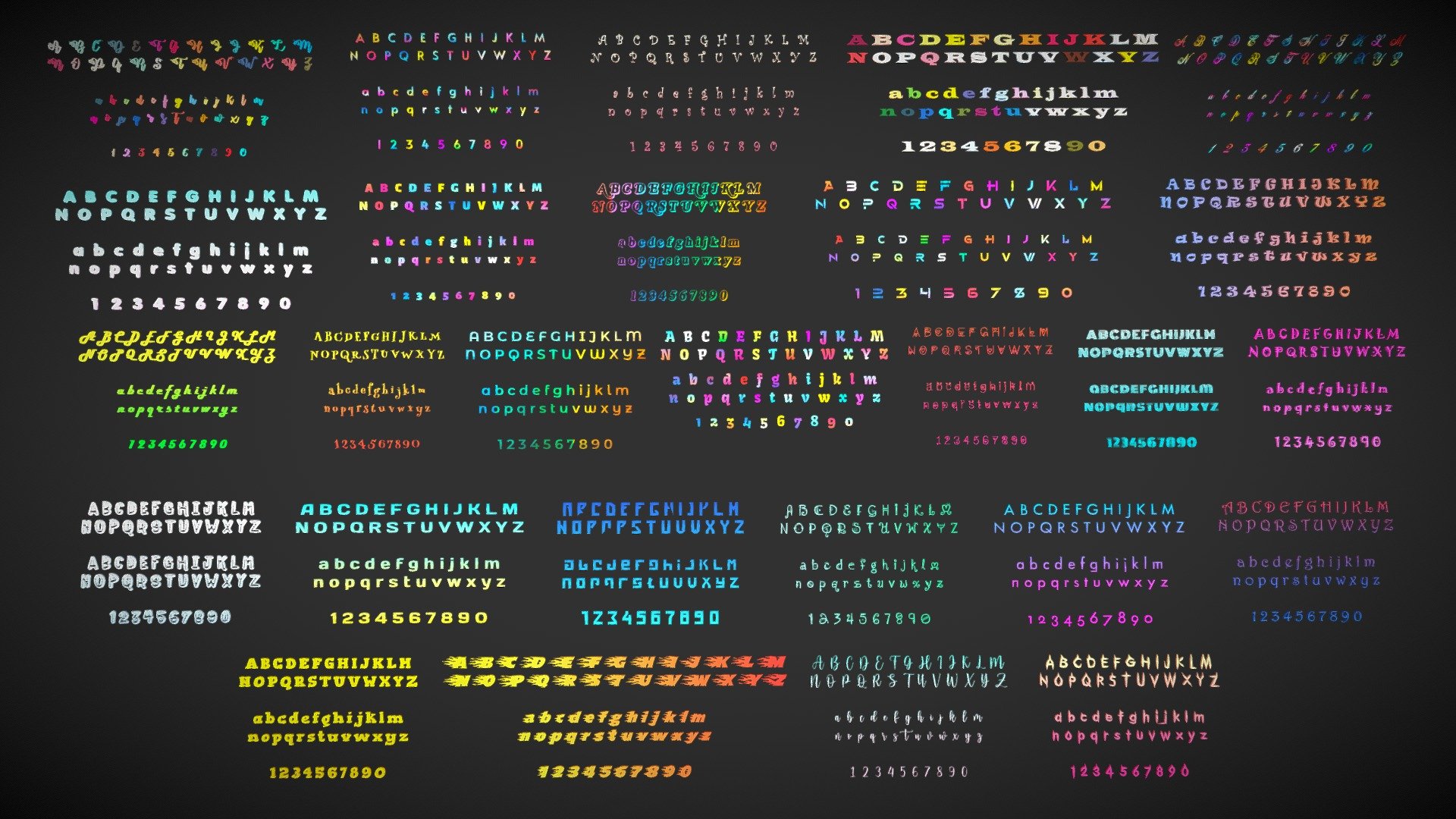 Mega Alphabet & Number 25+ Fonts Pack(Low Poly) - Buy Royalty Free 3D ...