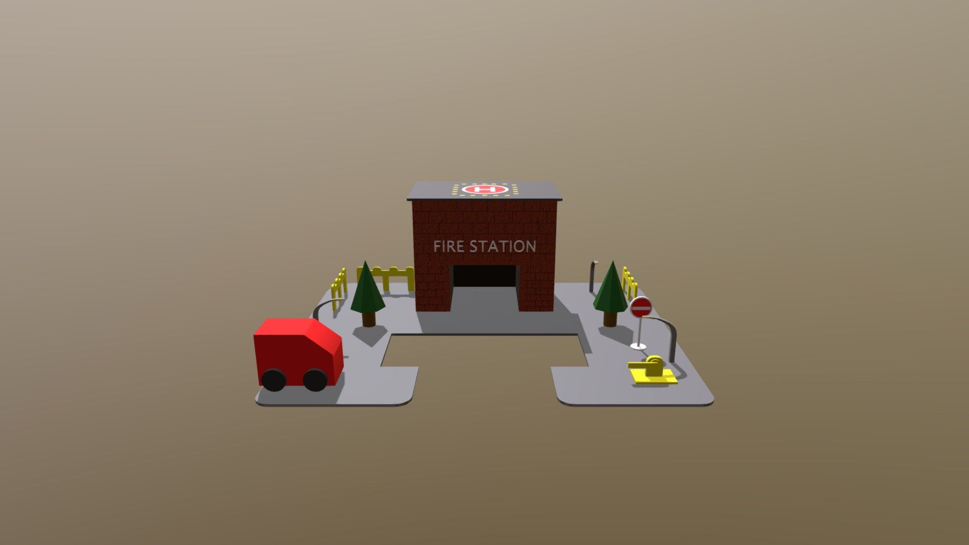 Fire Station - 3D model by pink_arrow00 [2781410] - Sketchfab