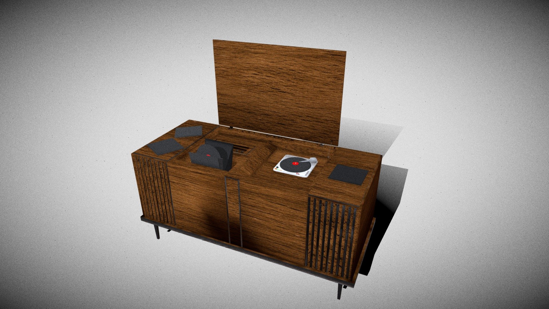 Record Player Furniture Vintage - 3D model by Lucas_Bartolomeo [2782df6 ...