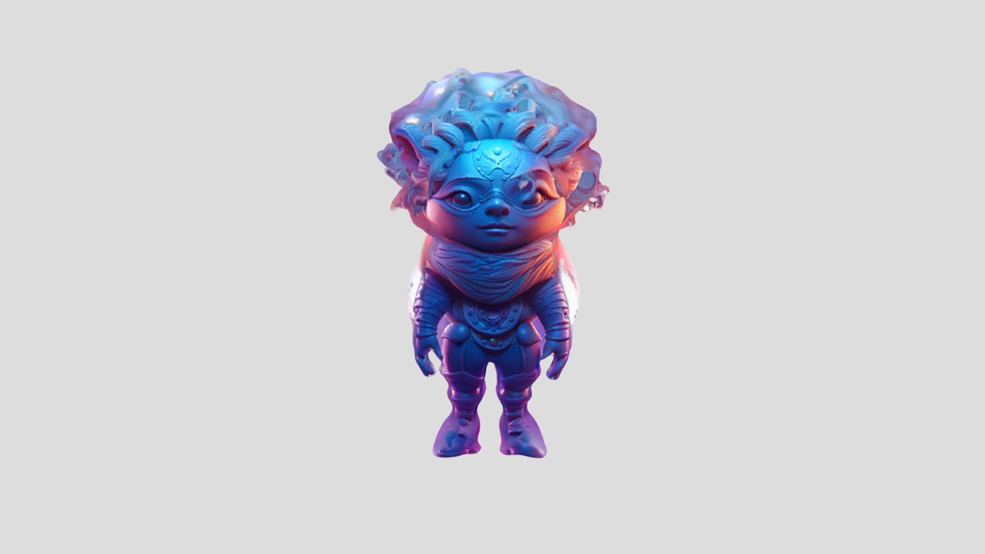 Blue and Purple Alien Figurine A small, blue - Download Free 3D model ...