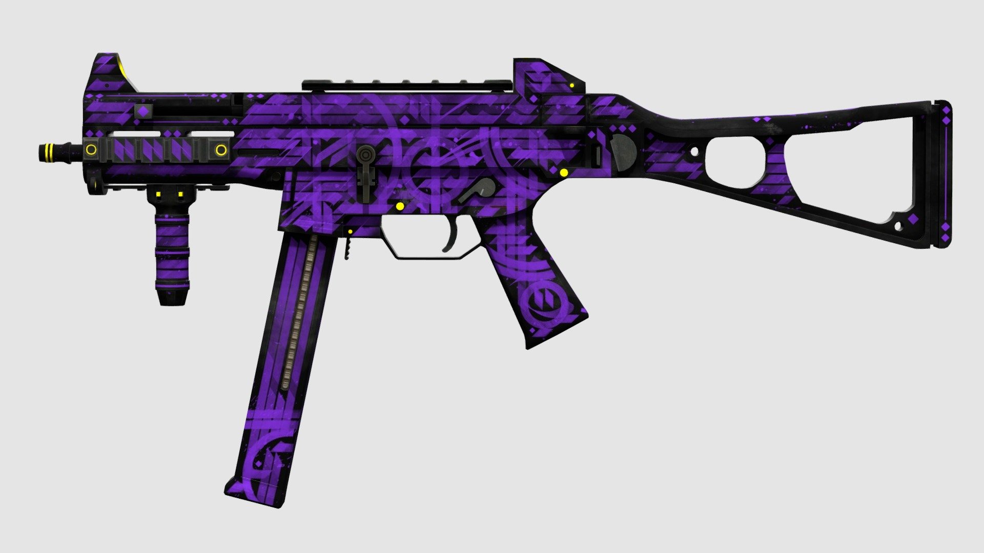 UMP-45 "Handwritten" v3 (purple haze) - 3D model by cursorYX [278ee8e ...