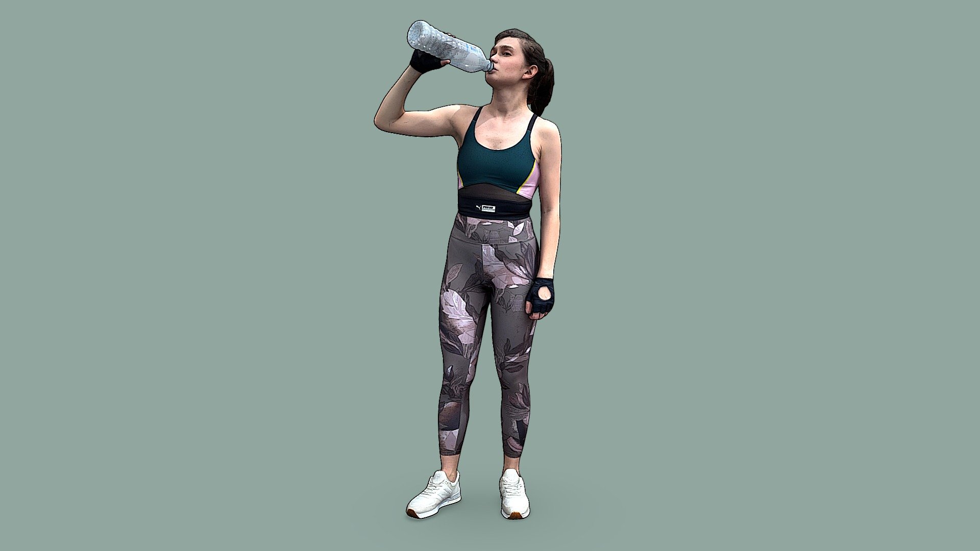 Girl in the Gym Drinks Water - 3D model by kanistra [2790e2c] - Sketchfab