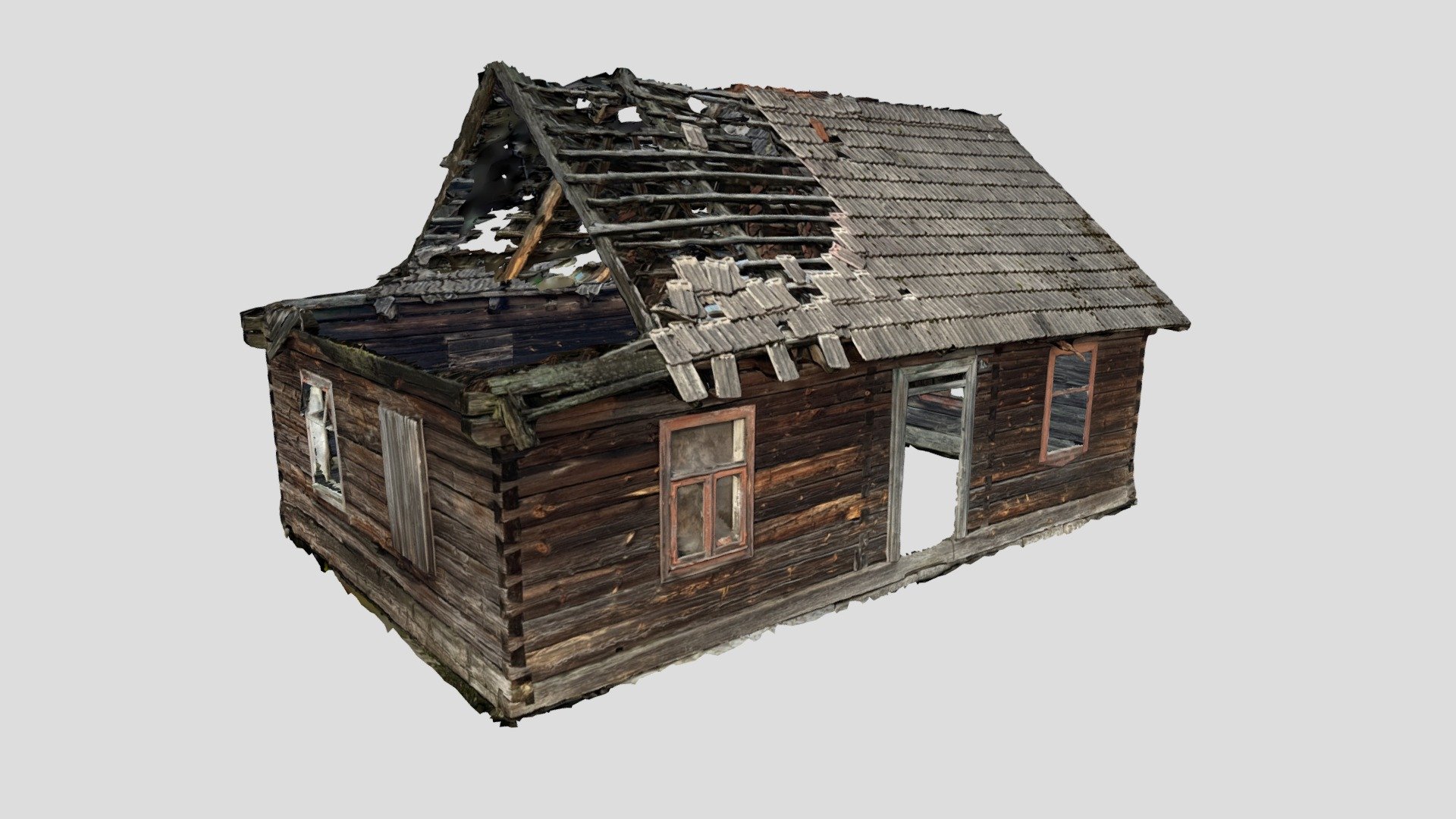 Abandoned wooden, old house - 3D model by mrynkiewicz [279e7aa] - Sketchfab