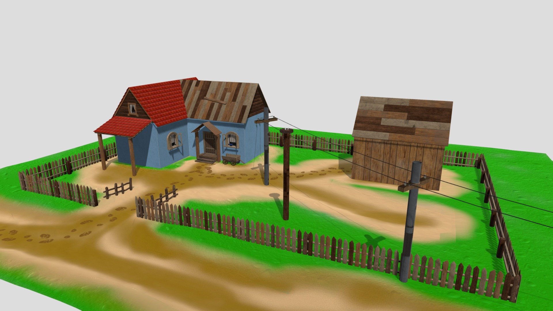 Village House - Download Free 3D model by denismatern [279fe90] - Sketchfab