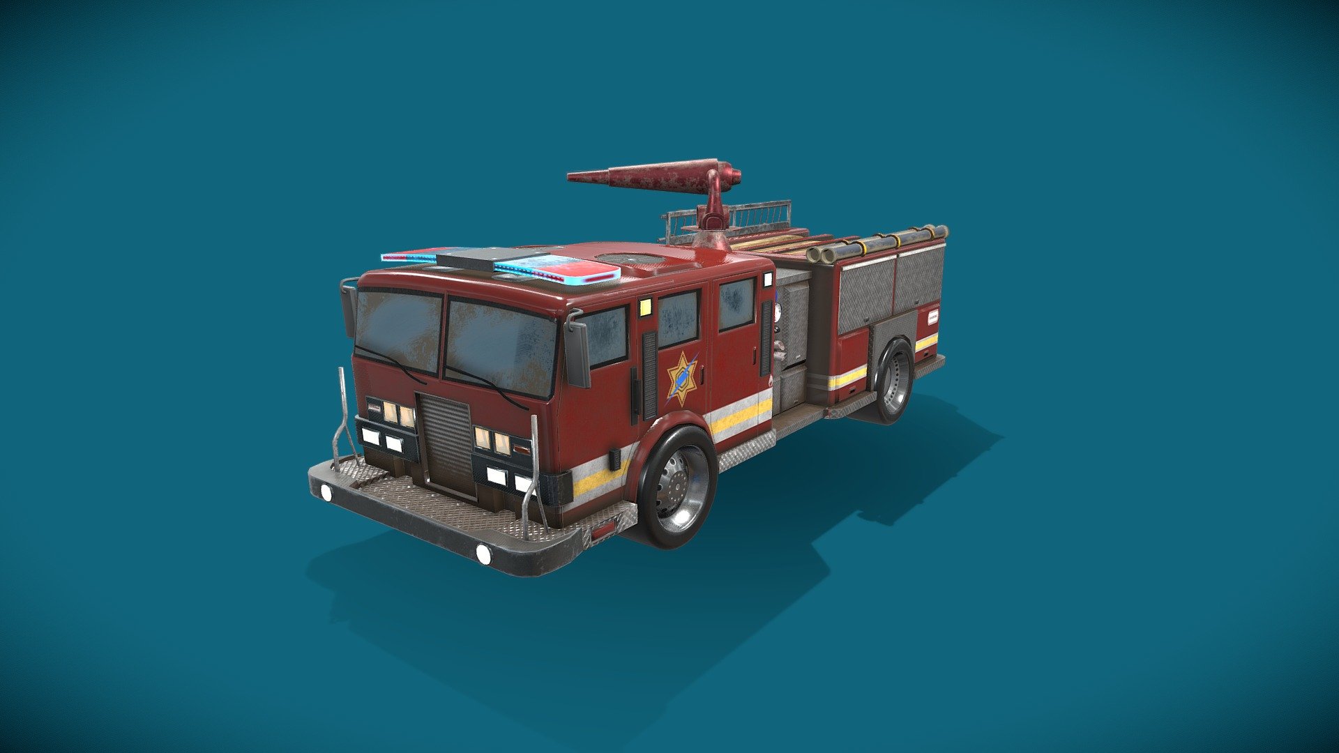 Firetruck - Download Free 3D model by OzerGokmen [27a6b95] - Sketchfab