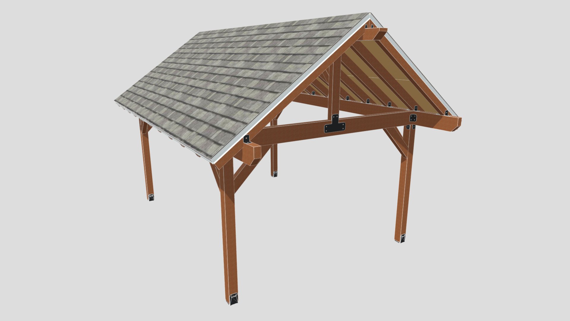 12x16 Pavilion - Gable Roof - 3D model by emreprojecelik [27af6aa ...