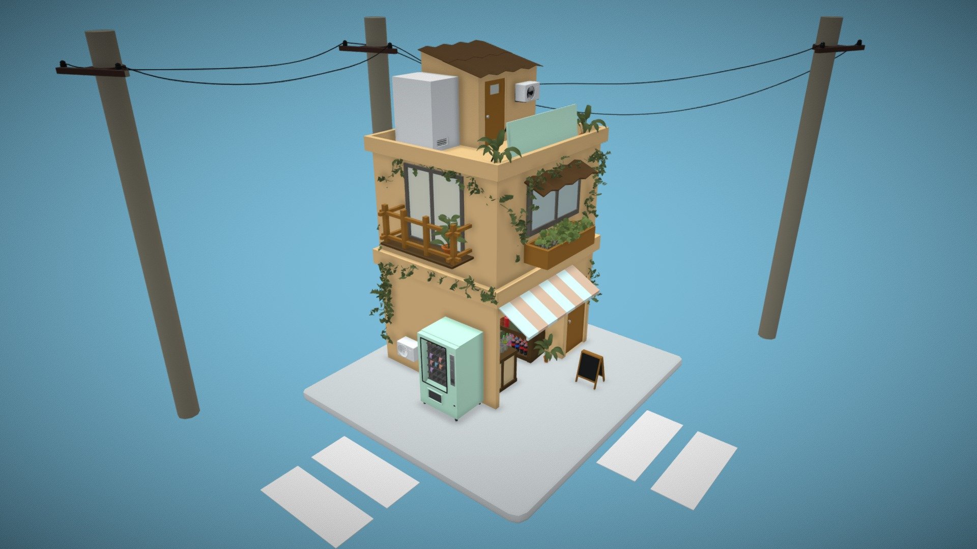 Corner Shop Diorama - 3D model by Luz Velasquez (@luzVB) [27afb03 ...