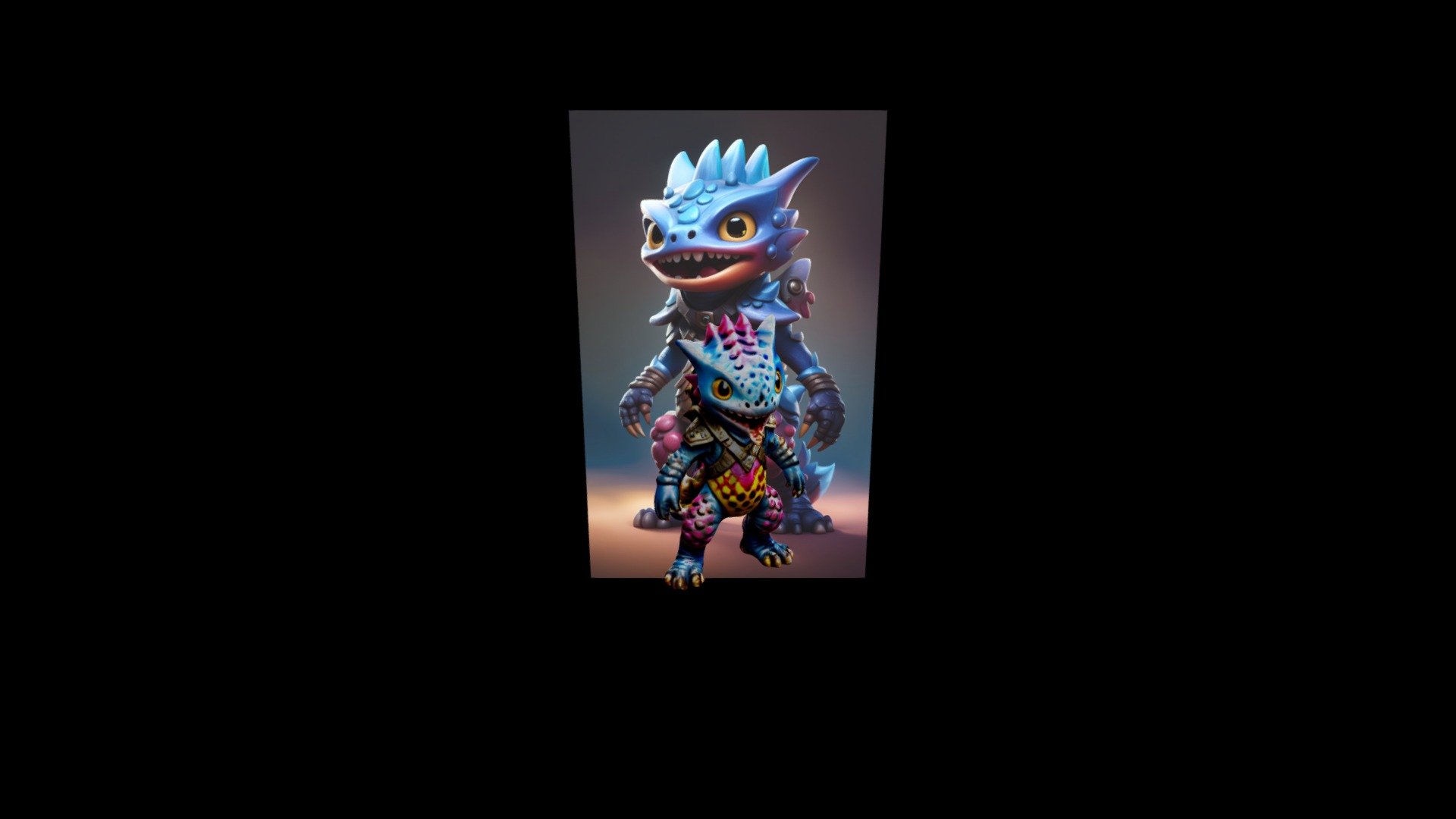 a of a cartoon character of a dragon with a swo - Download Free 3D ...