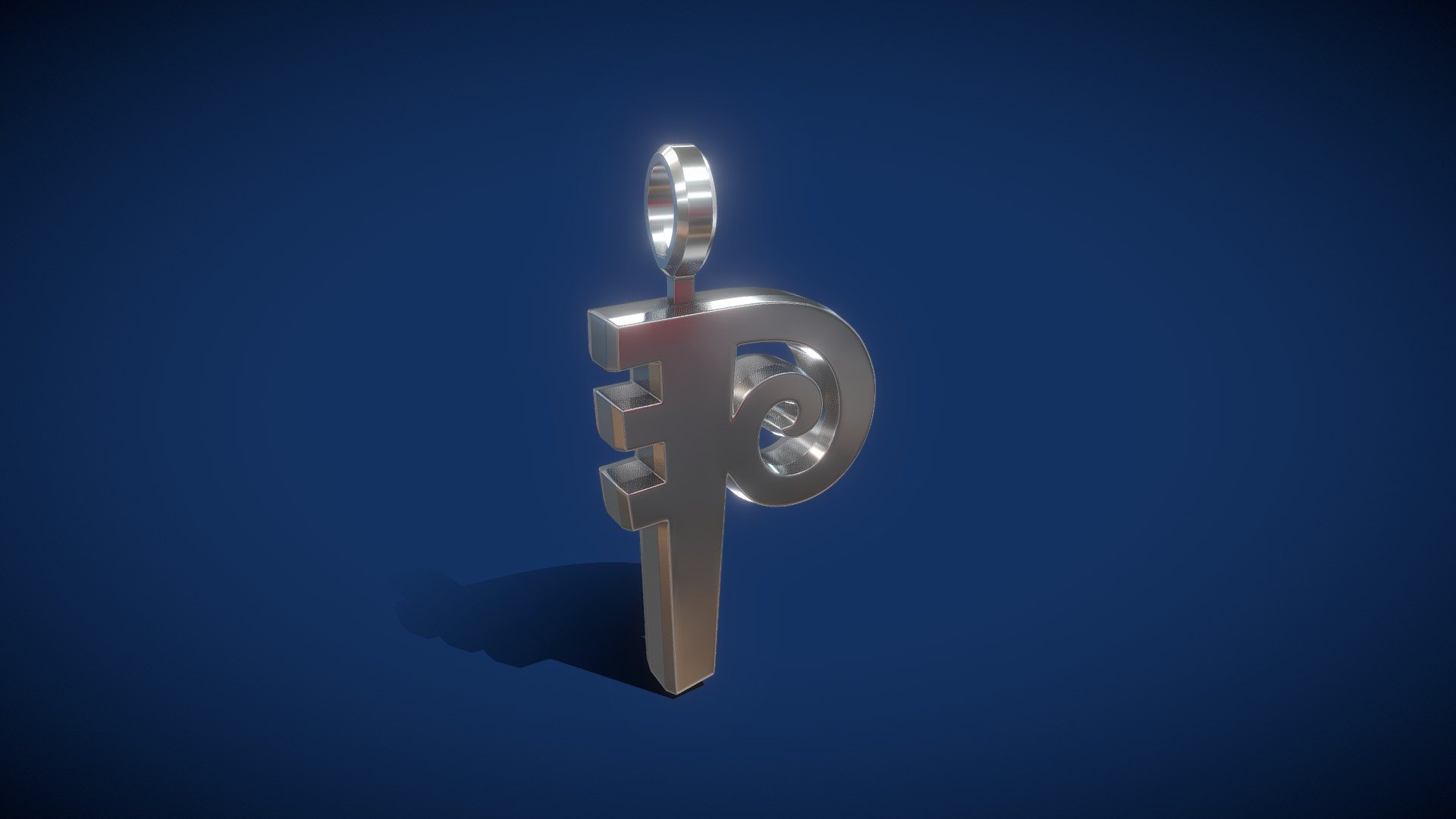 P Letter Pendant Platinum - Buy Royalty Free 3D model by Sandeep ...
