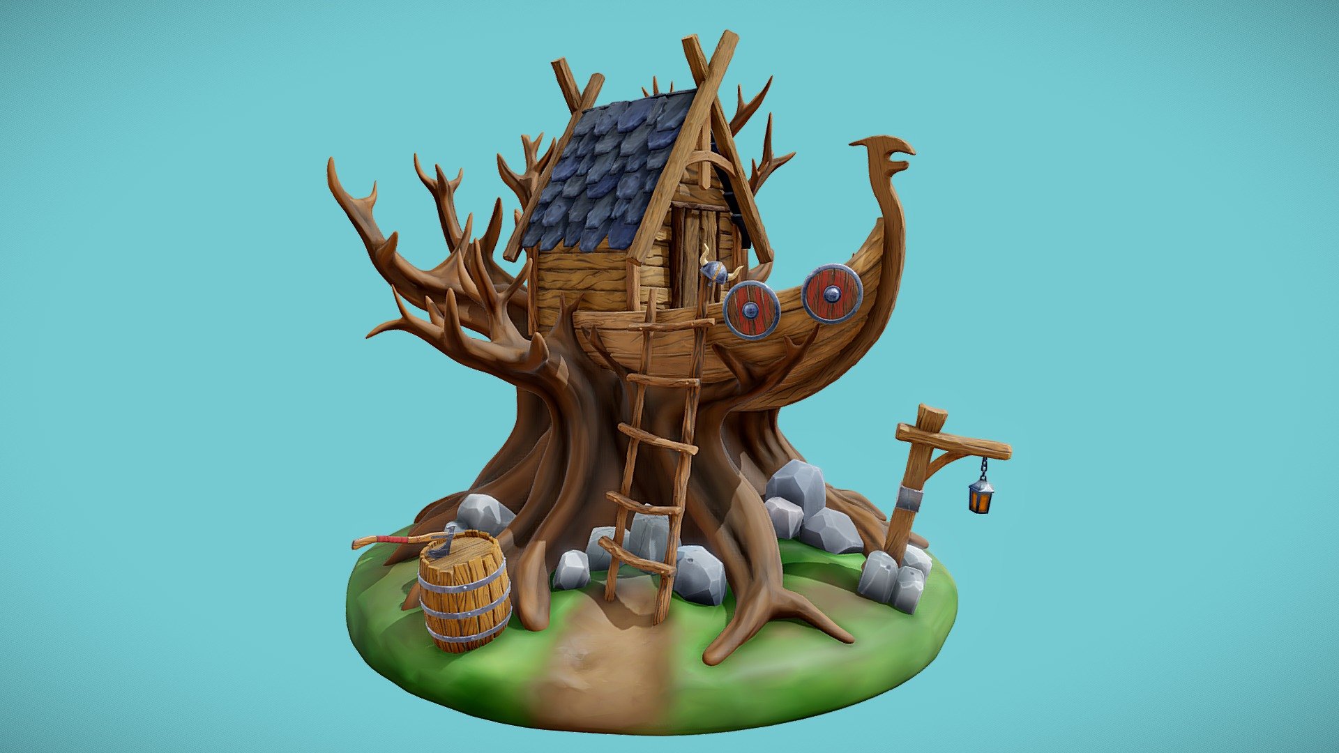 Vicky The Viking Treehouse - 3D model by Lander Van den Branden ...