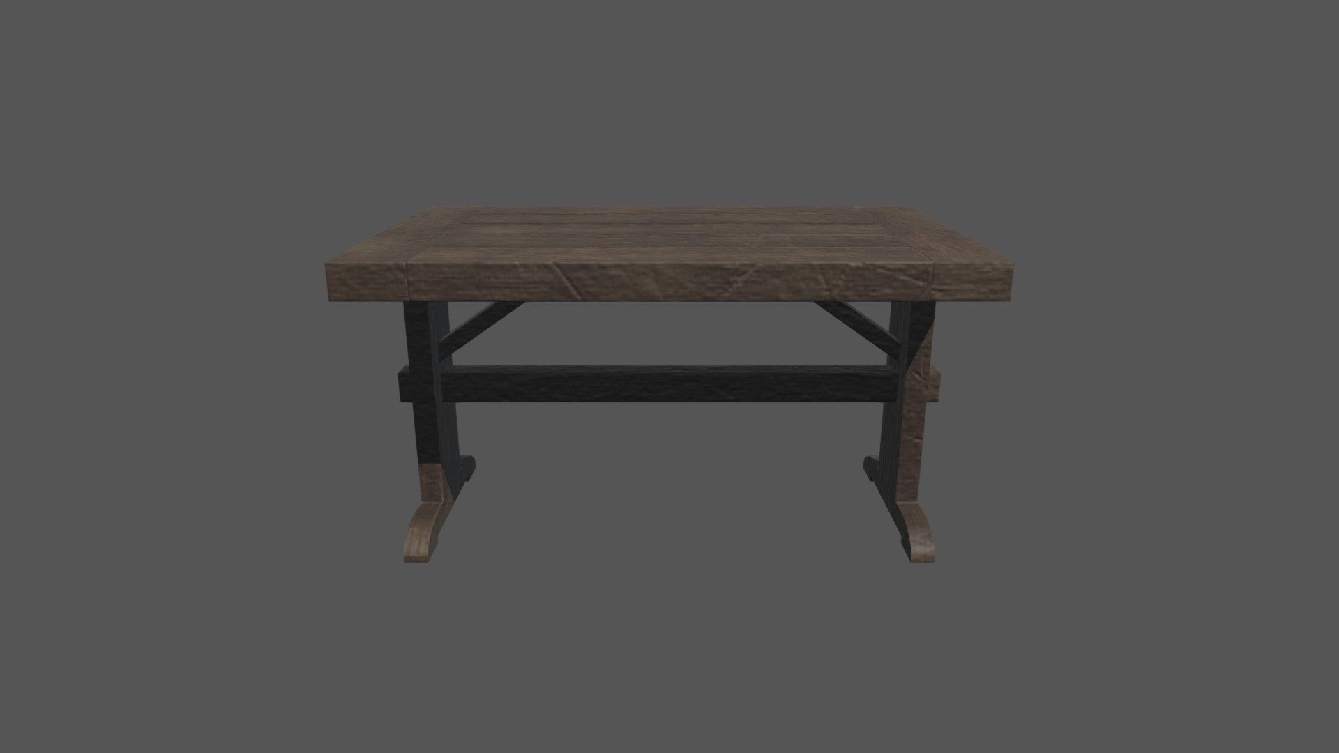 Wooden Table Download Free 3d Model By Theronh [27c5248] Sketchfab
